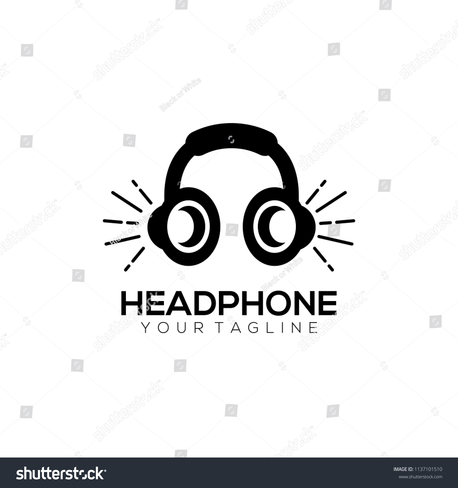 Headphone Logo Design Stock Vector (Royalty Free) 1137101510 | Shutterstock