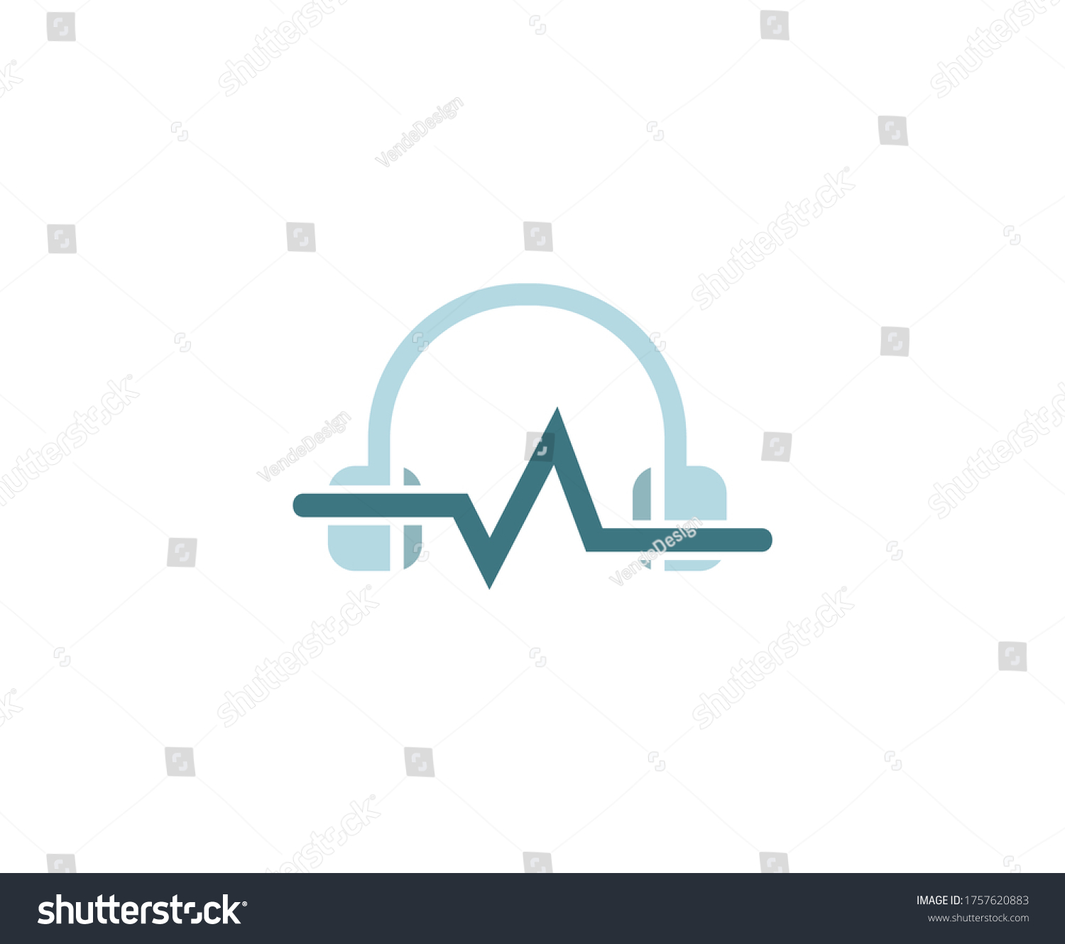 Headphones Logo Sound Wave Vector Stock Vector (Royalty Free) 1757620883