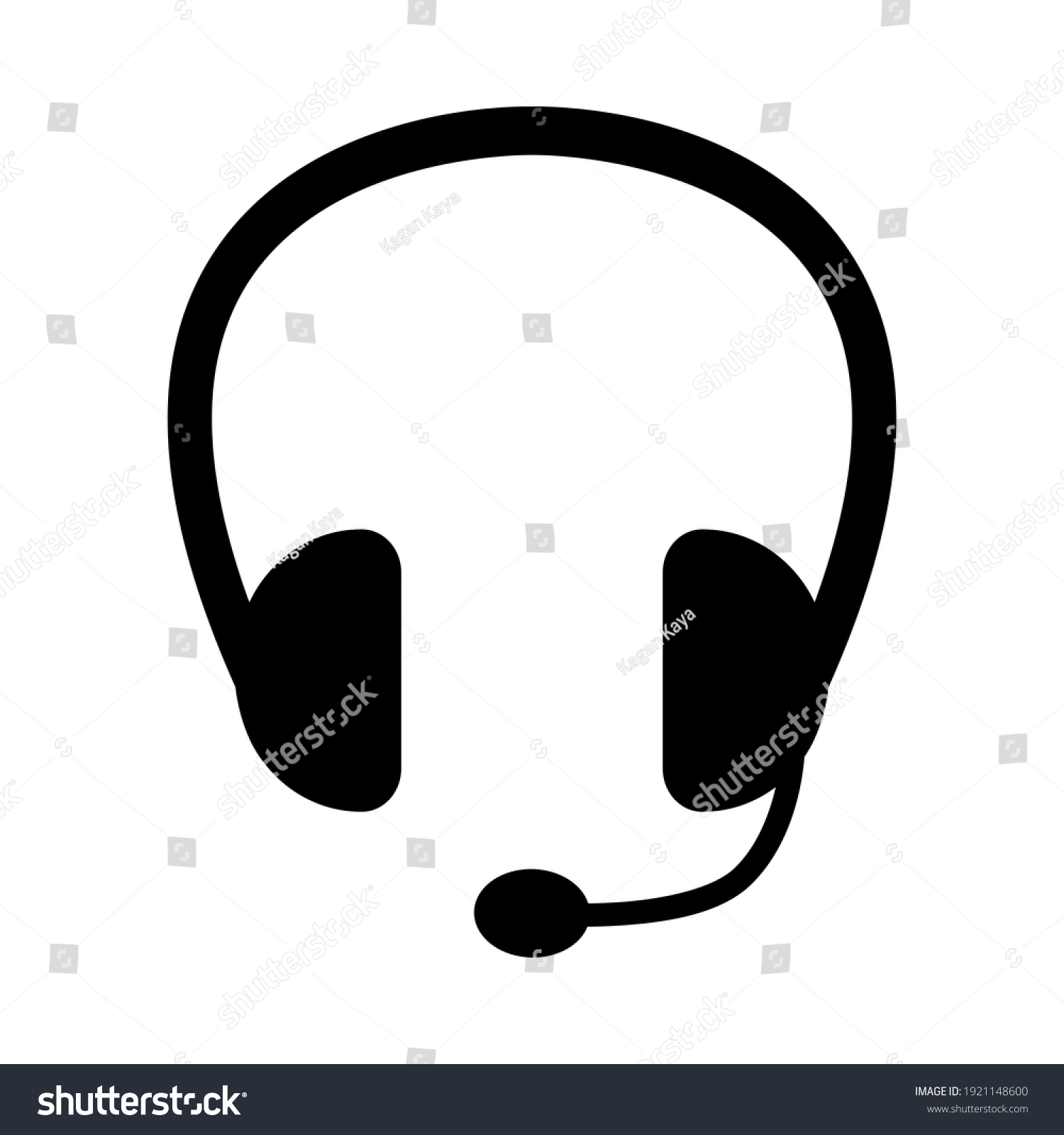 Headset Headphone Microphone Icon Vector Image Stock Vector (Royalty ...