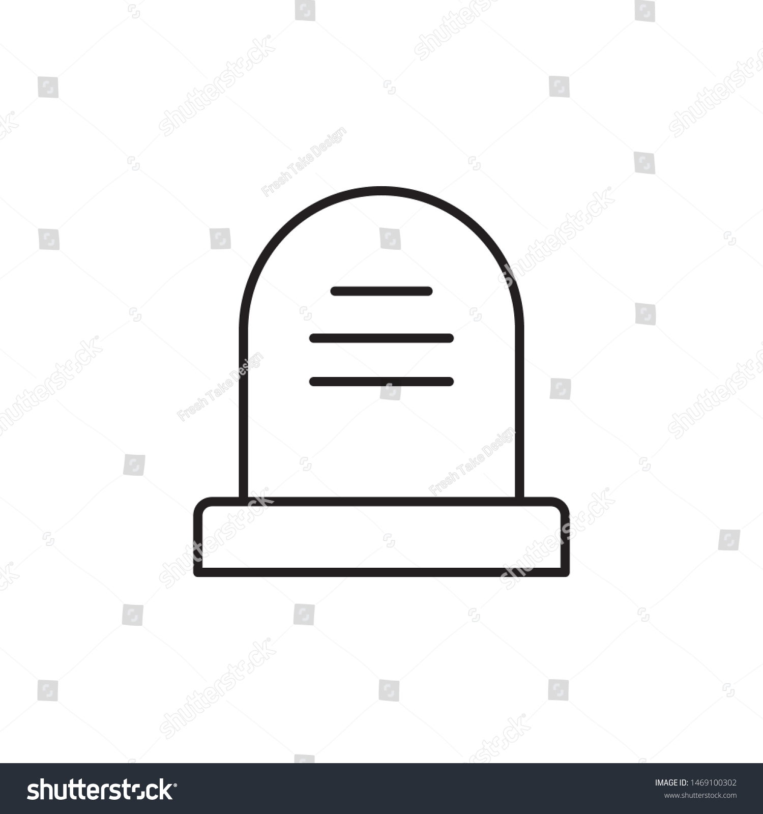 Headstone Icon Vector On White Background Stock Vector (Royalty Free ...