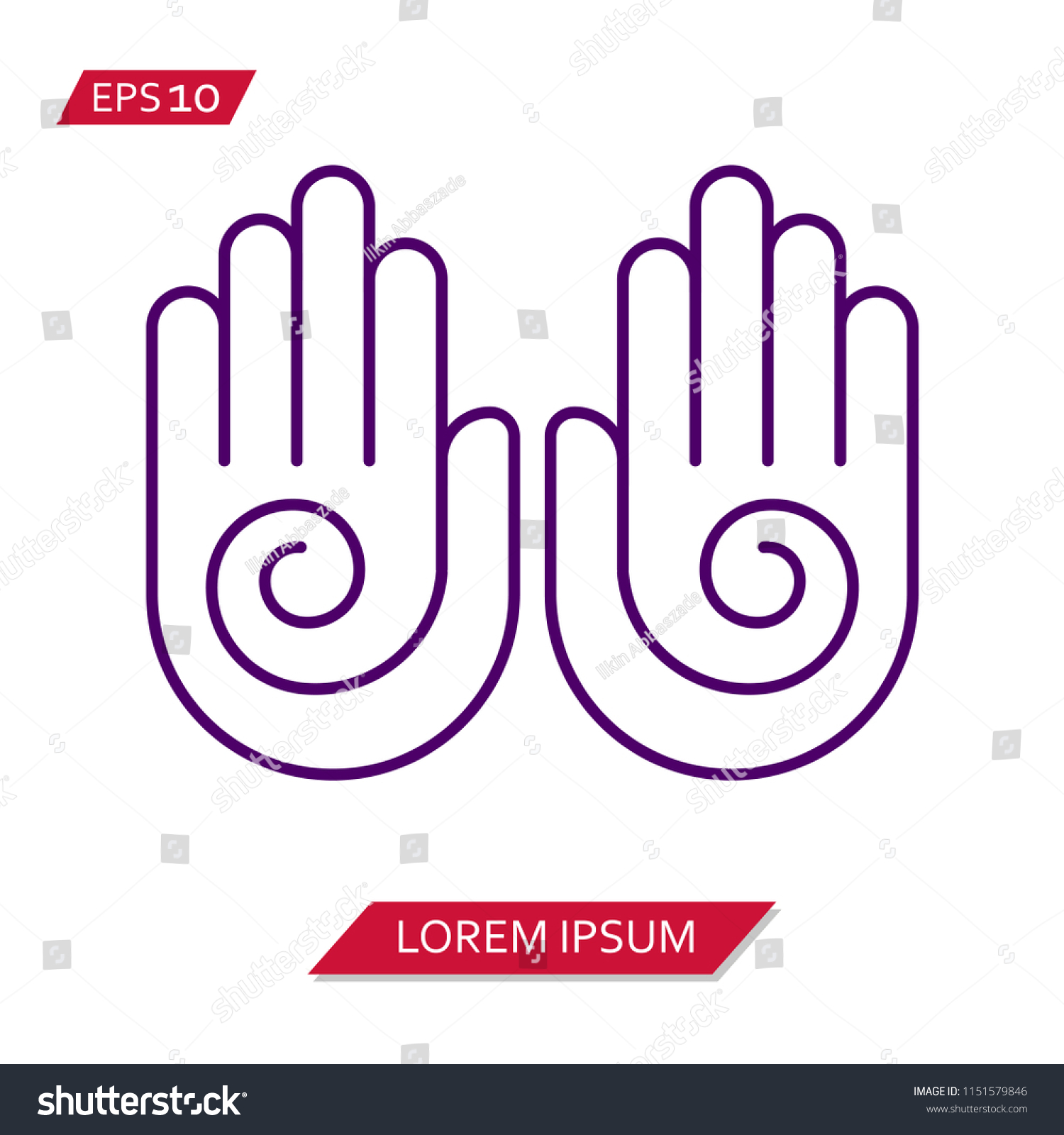 Healling Hands Vector Icon Symbol Stock Vector (Royalty Free) 1151579846