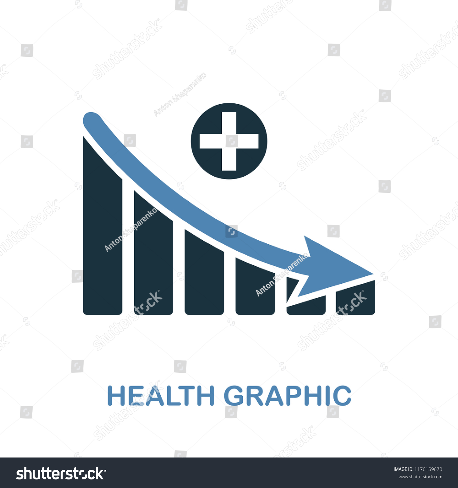 Health Decrease Graphic Icon Monochrome Style: vector de stock (libre ...