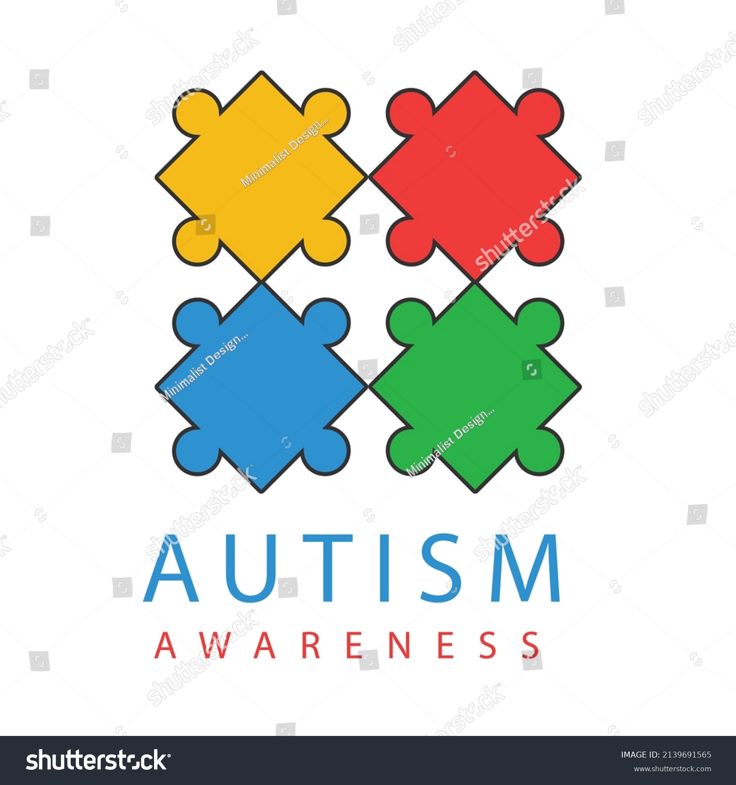 Health Flat Design Autism Logo Template Stock Vector (Royalty Free ...