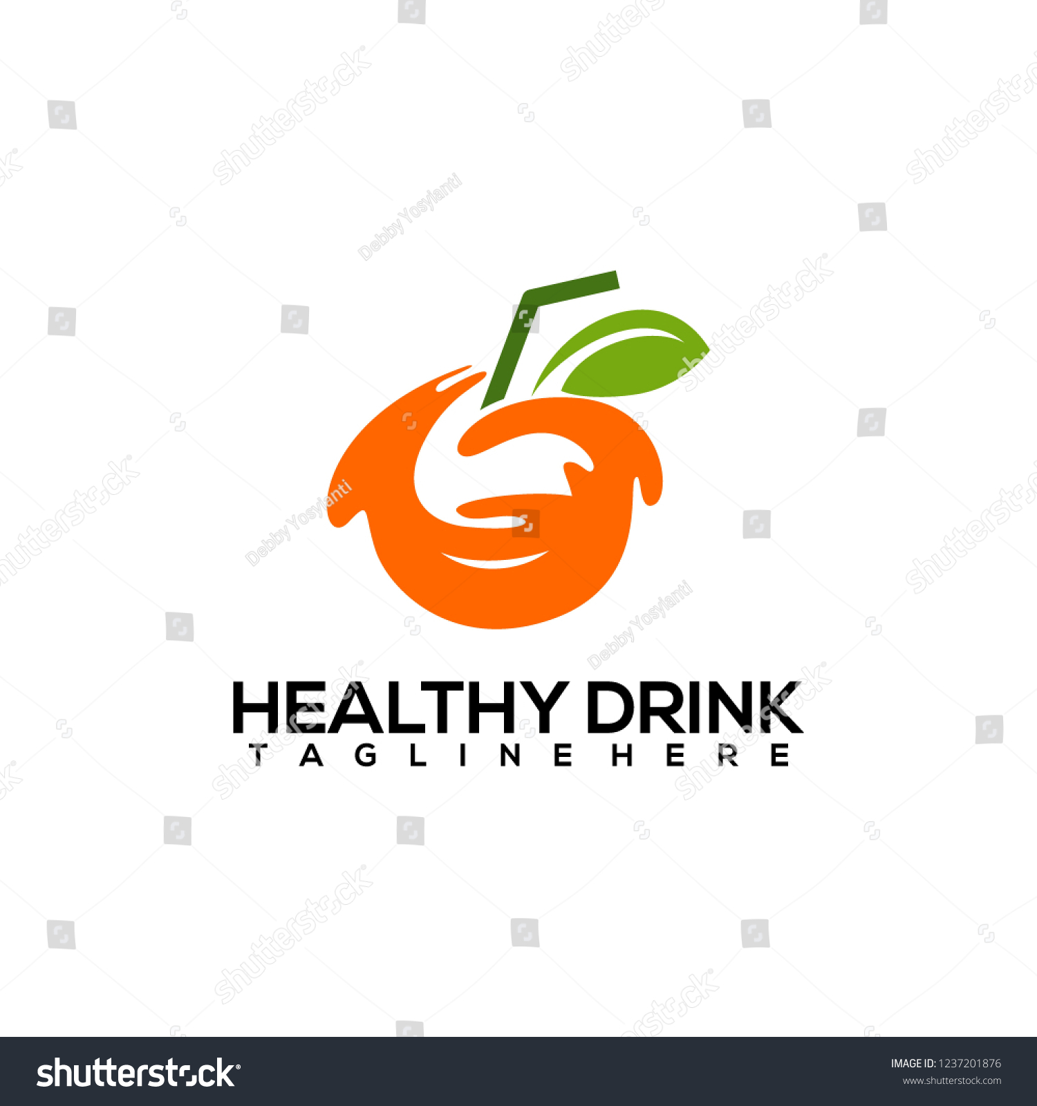 Healthy Drink Logo Design Stock Vector (Royalty Free) 1237201876
