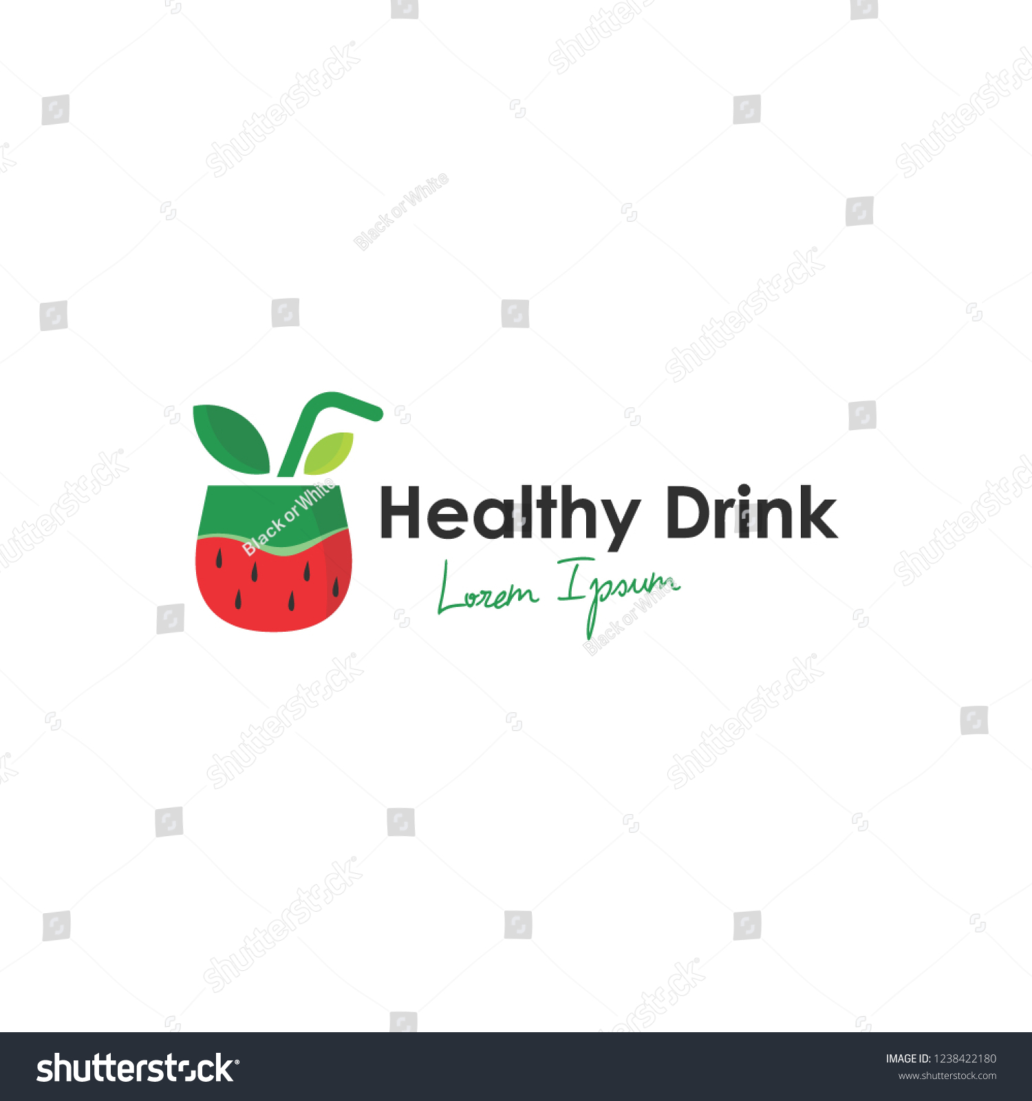 Vektor Stok Healthy Drink Logo Vector (Tanpa Royalti) 1238422180 ...