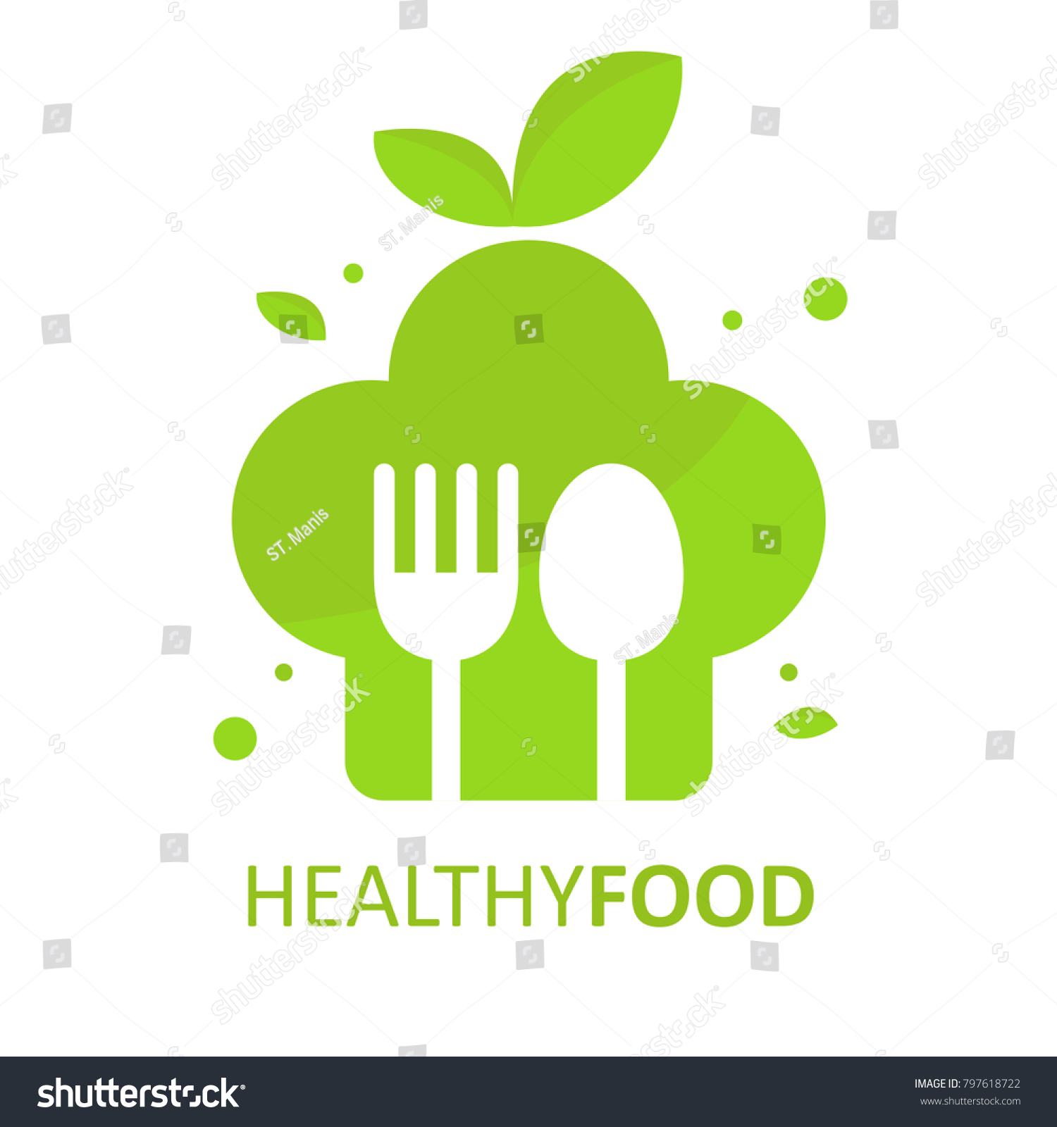 Healthy Food Logo Vector Stock Vector (Royalty Free) 797618722