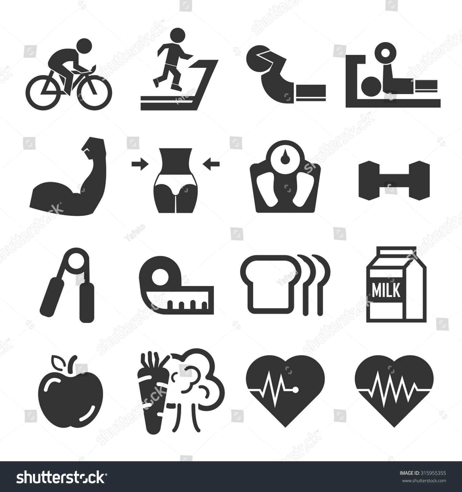 Healthy Icon Set Stock Vector (Royalty Free) 315955355 | Shutterstock