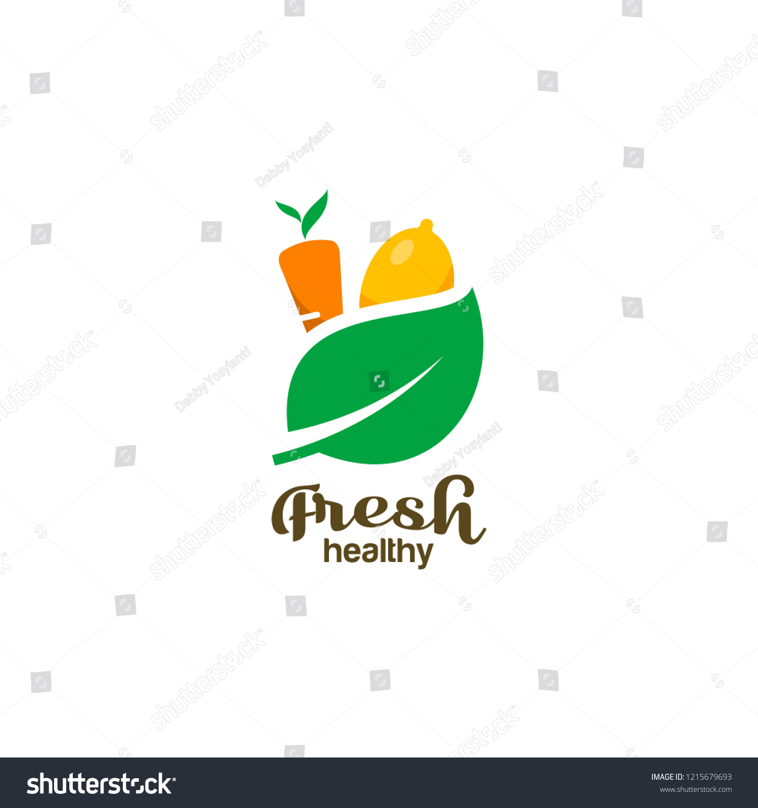 Healthy Logo Design Stock Vector (Royalty Free) 1215679693
