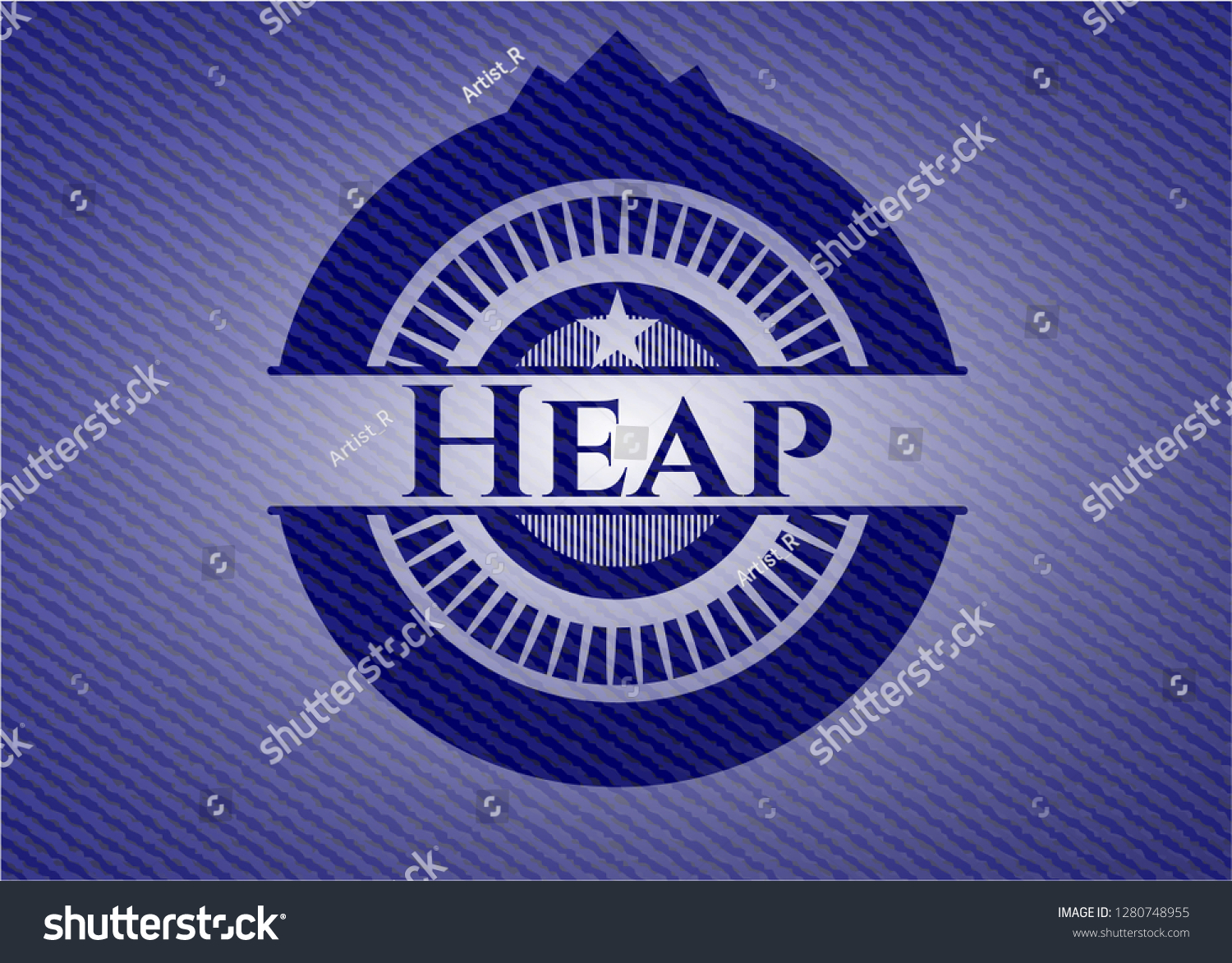 Heap Emblem Denim Texture Stock Vector (Royalty Free) 1280748955