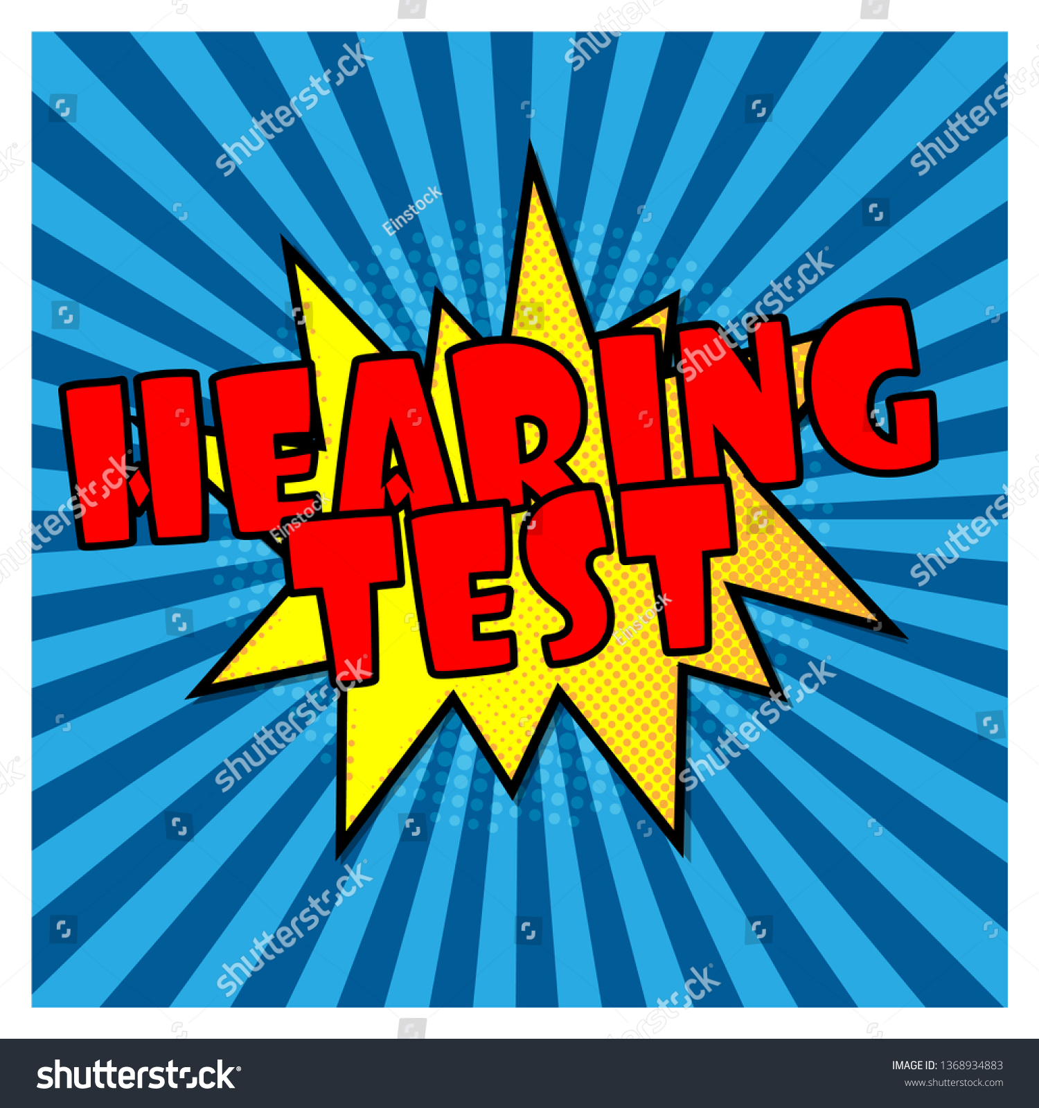 Hearing Test Comic Bubble Text Pop: vector de stock (libre de regalías ...