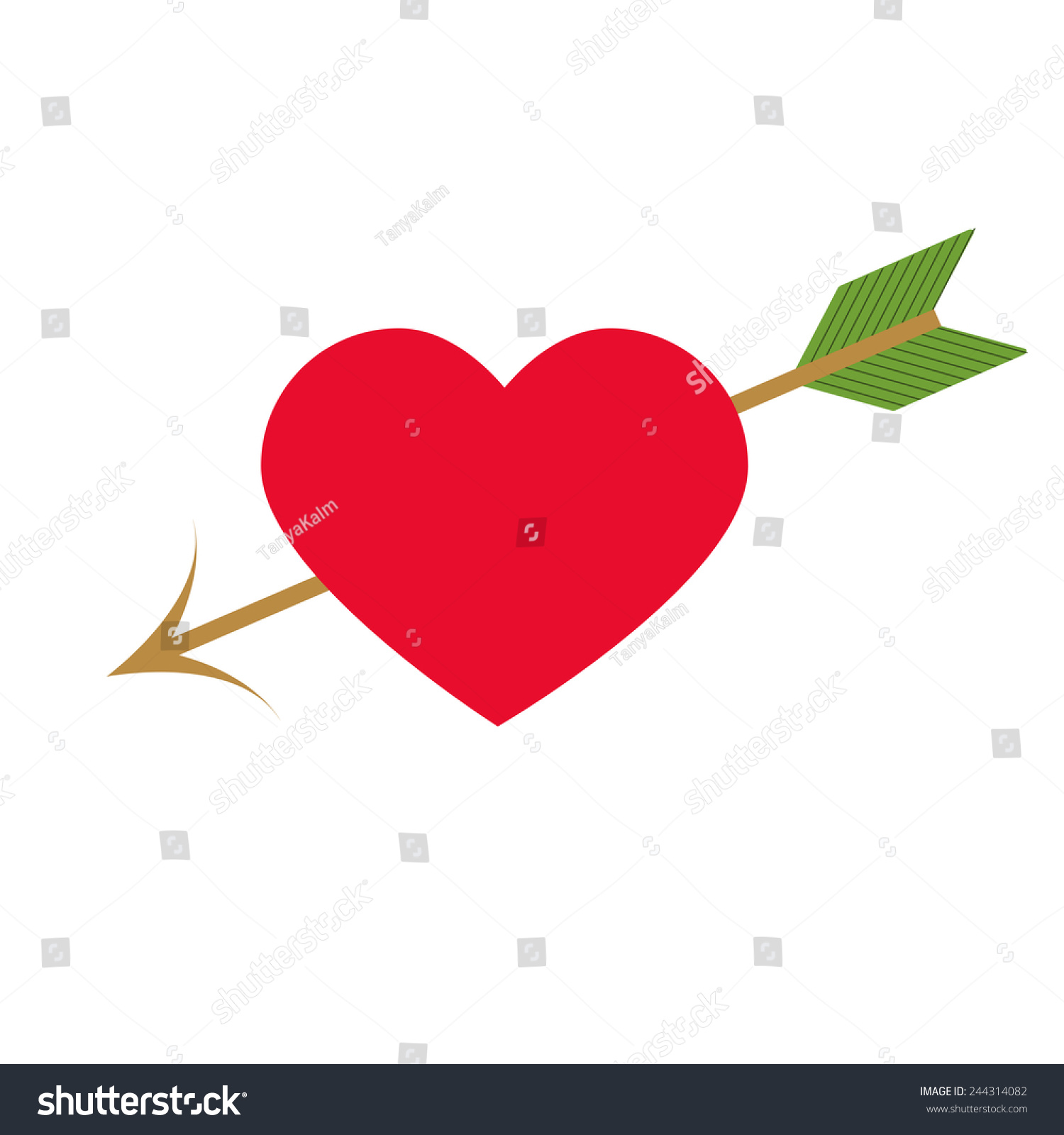 Heart Arrow Vector Illustration Stock Vector (Royalty Free) 244314082 ...