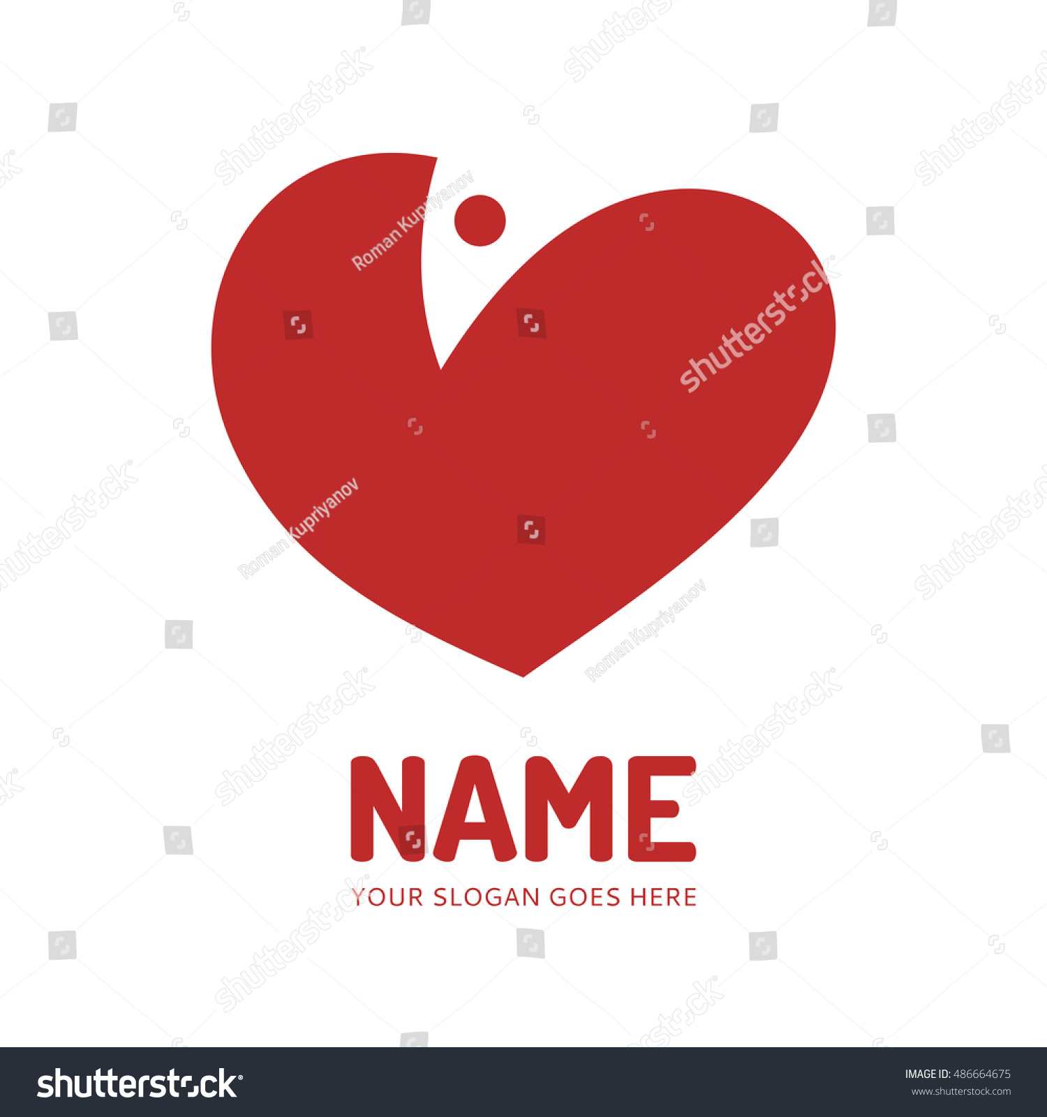 Heart Bird Logo Design Vector Concept Stock Vector (Royalty Free) 486664675