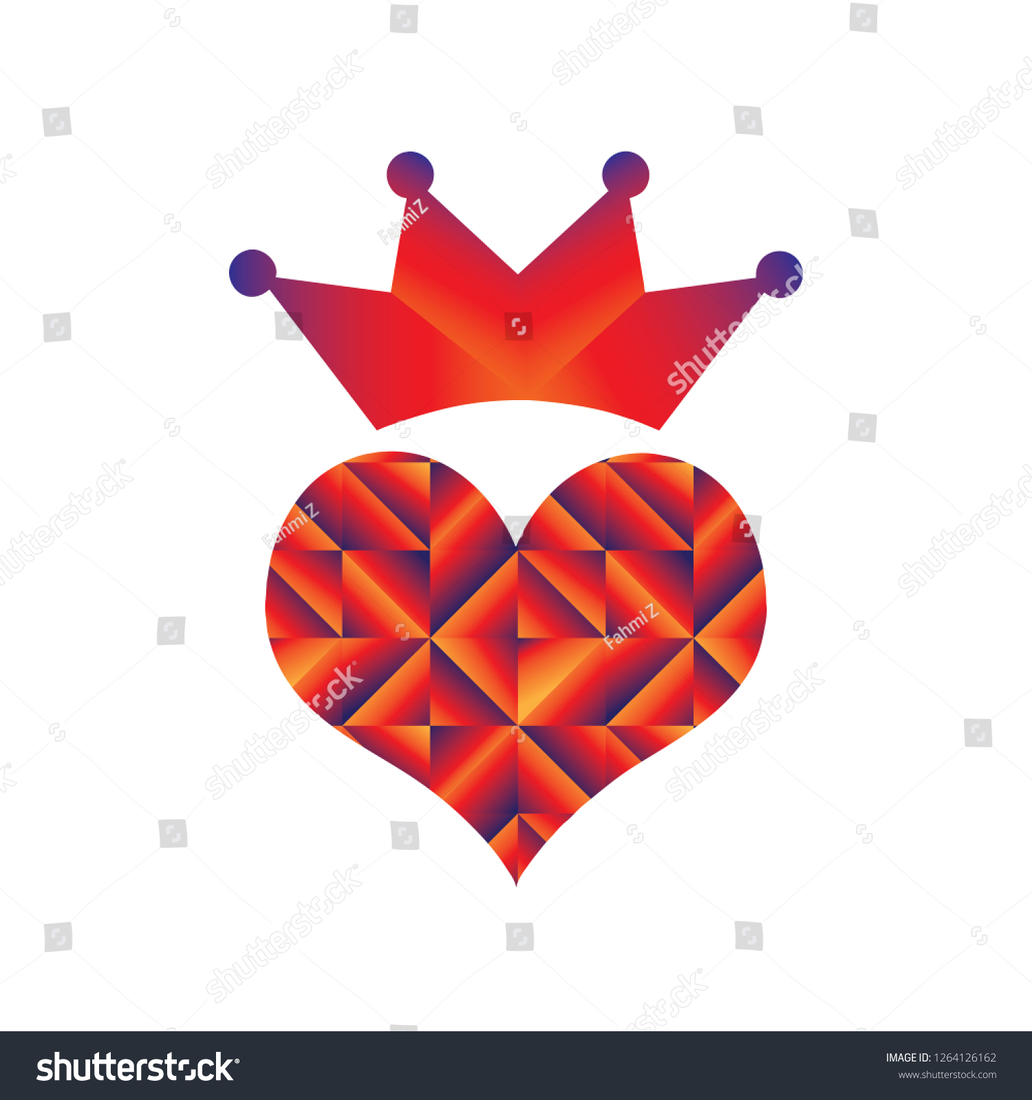 Heart Crown Logo Vector Stock Vector (Royalty Free) 1264126162