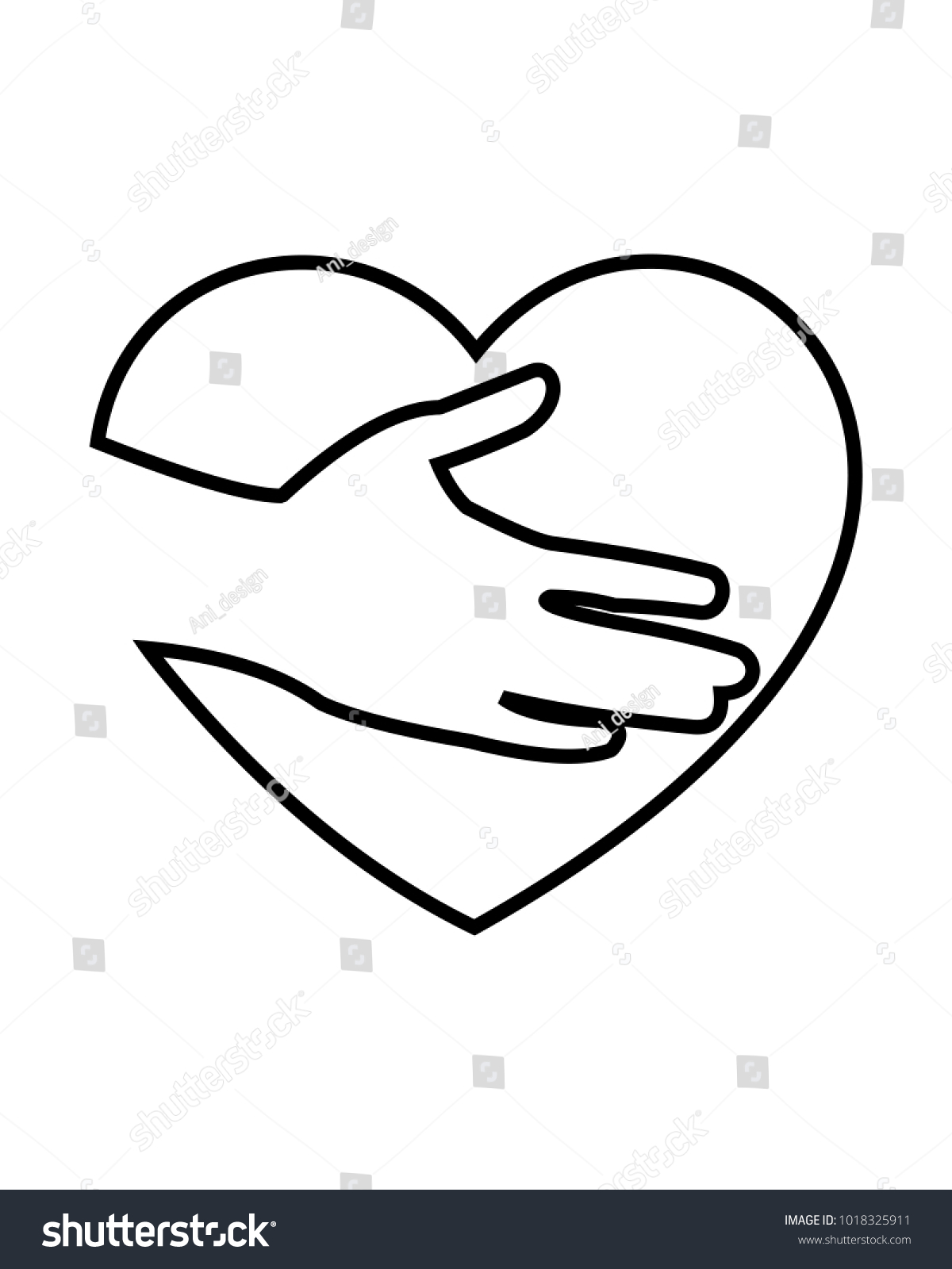 Heart Hand Logo Template Stock Vector (Royalty Free) 1018325911 ...