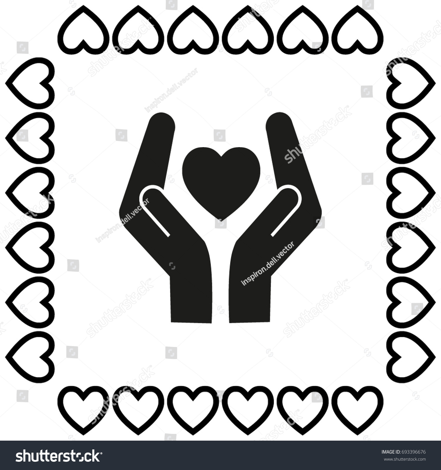 Heart Hands Vector Icon Stock Vector (Royalty Free) 693396676 ...