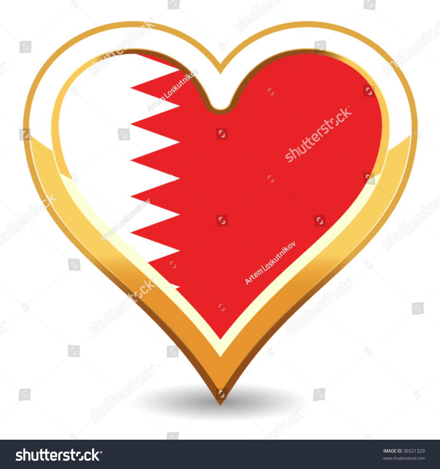Heart Bahrain Flag Stock Vector (Royalty Free) 36521329 | Shutterstock