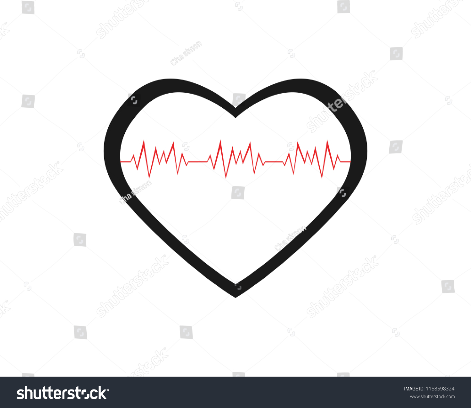 Heart Beat Line Vector Stock Vector (Royalty Free) 1158598324 ...