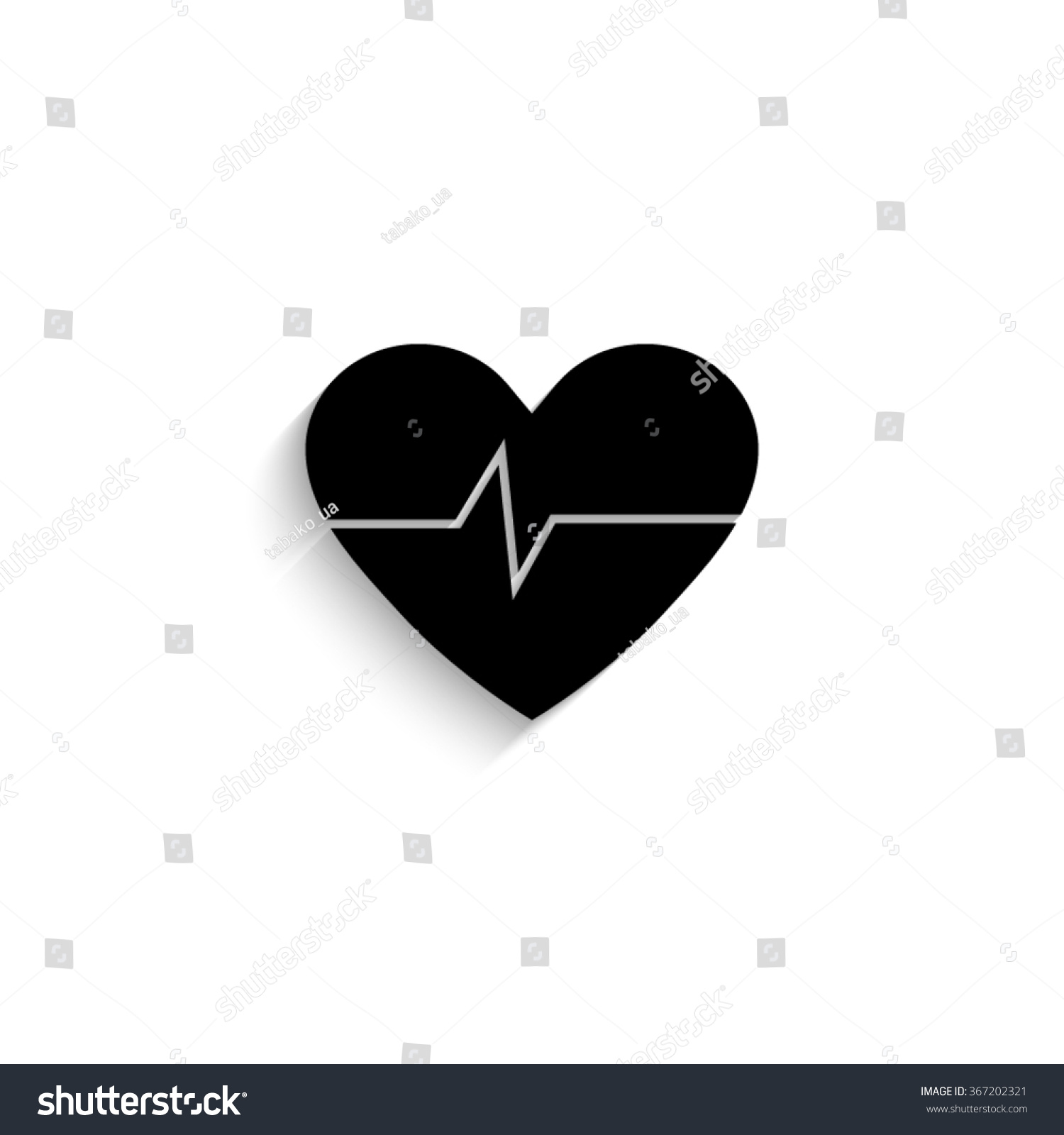 Heart Black Vector Icon Shadow Stock Vector 367202321 - Shutterstock