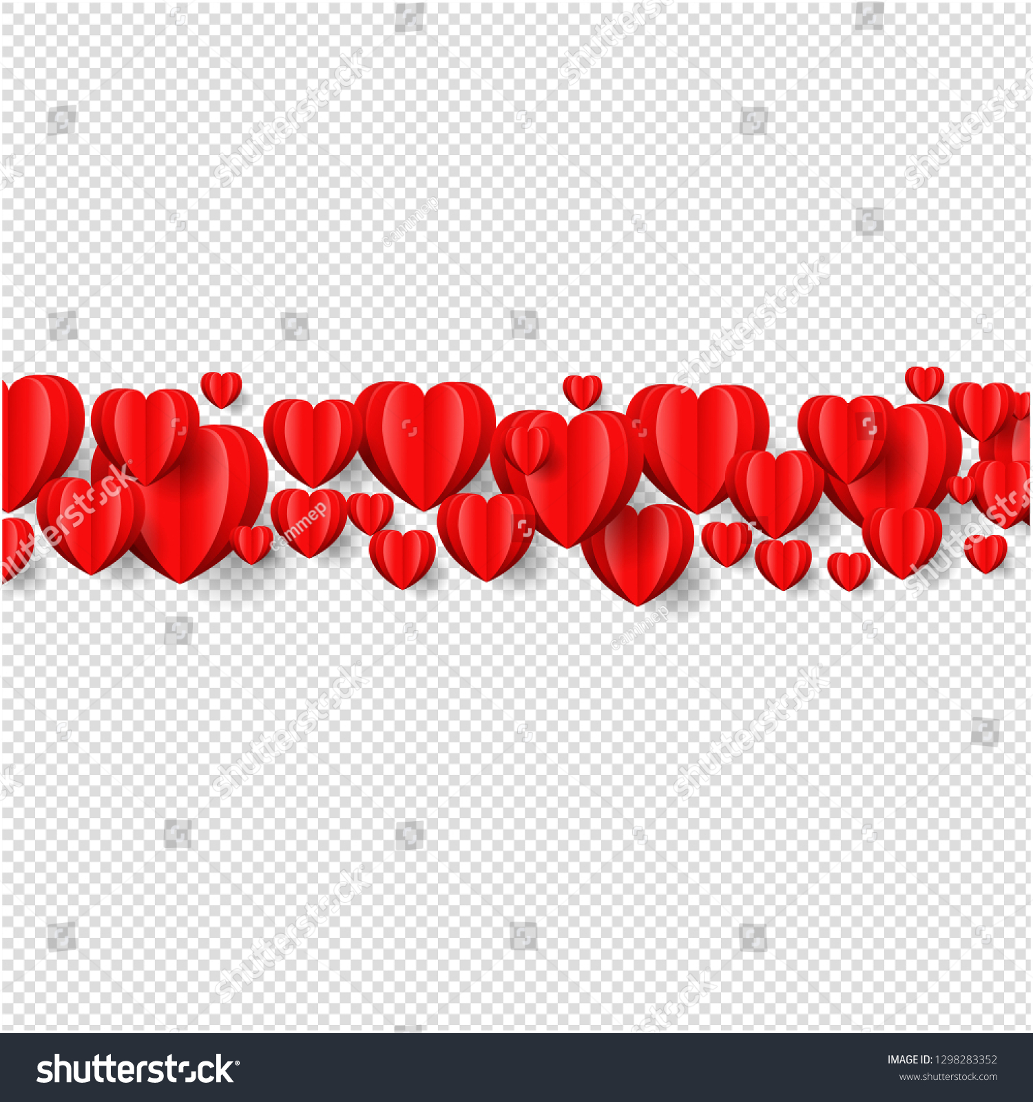 Heart Border Isolated Transparent Background Vector Stock Vector ...