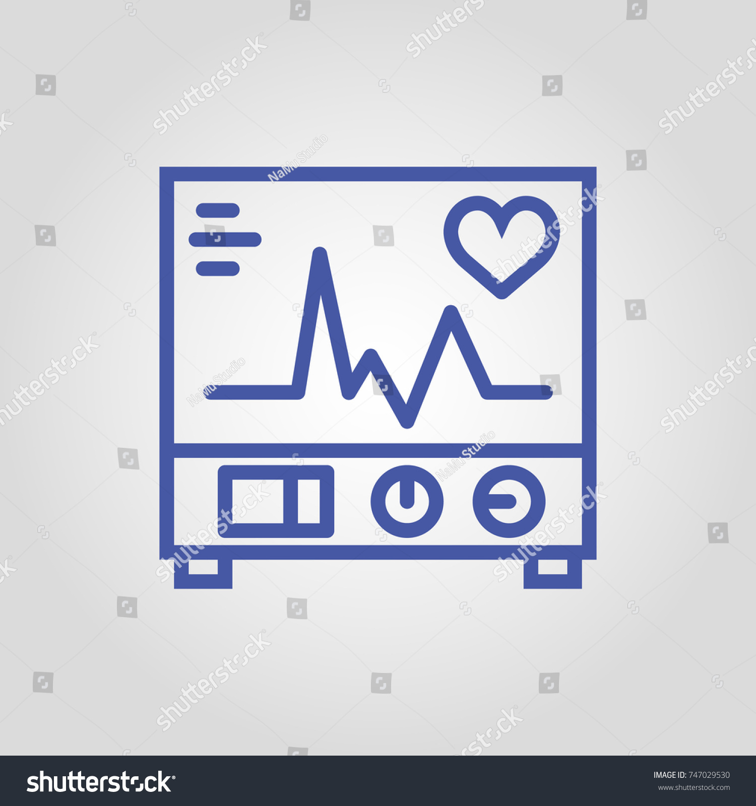 Heart Cardiogram Device Isolated Flat Vector Stock Vector (Royalty Free ...