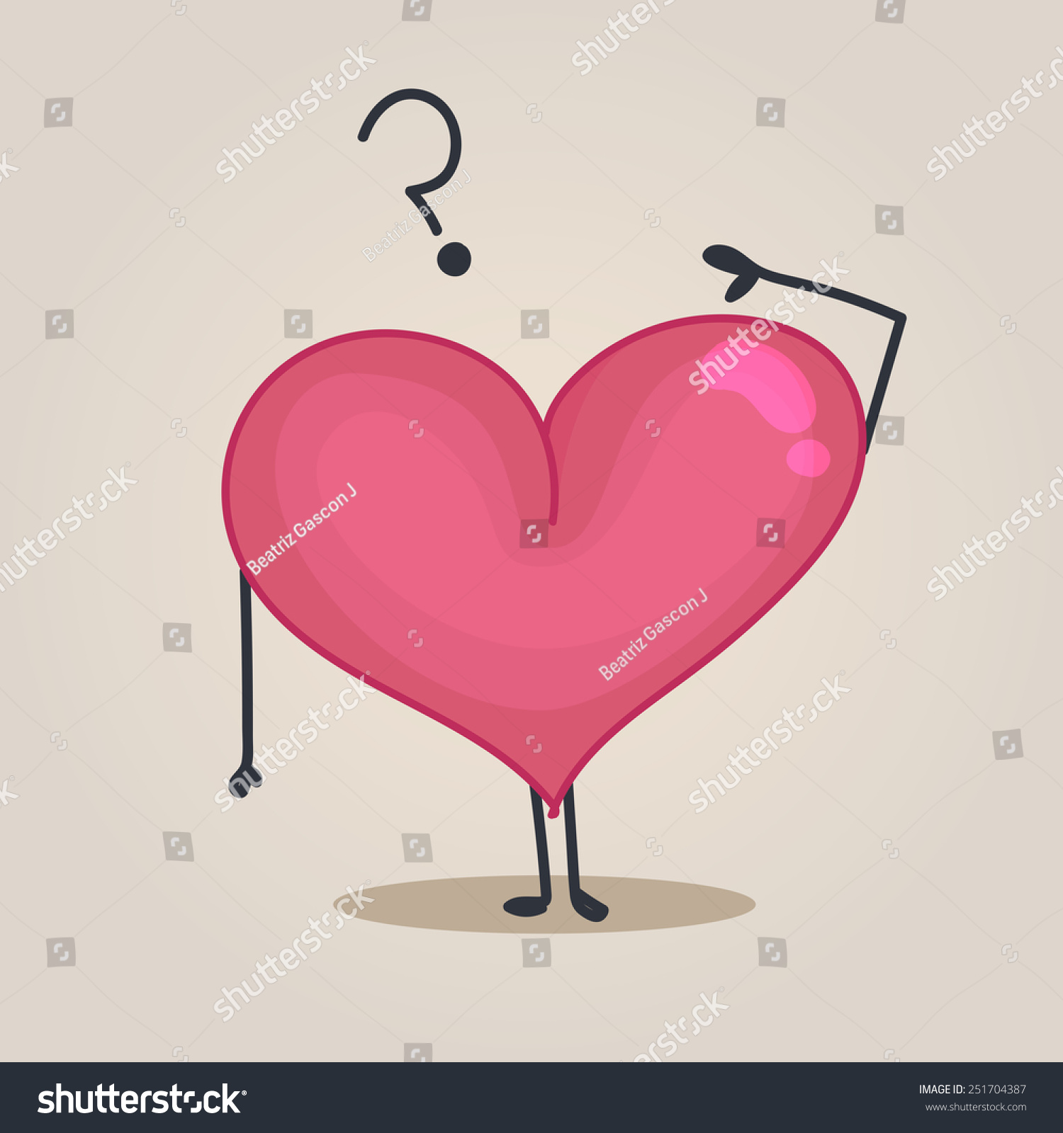 Heart Character Question Mark Stock Vector (Royalty Free) 251704387