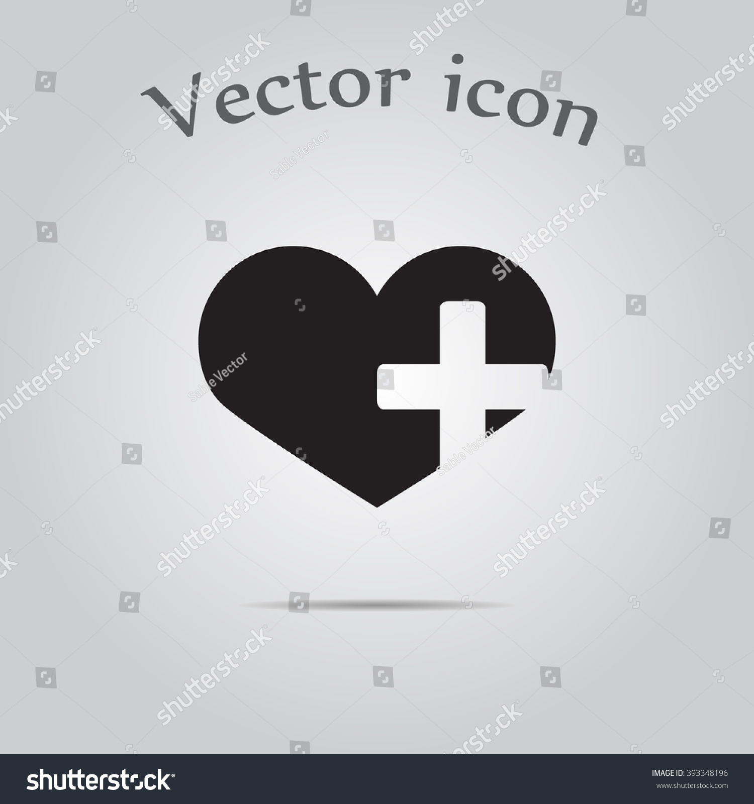Heart Cross Icon Stock Vector (Royalty Free) 393348196 | Shutterstock
