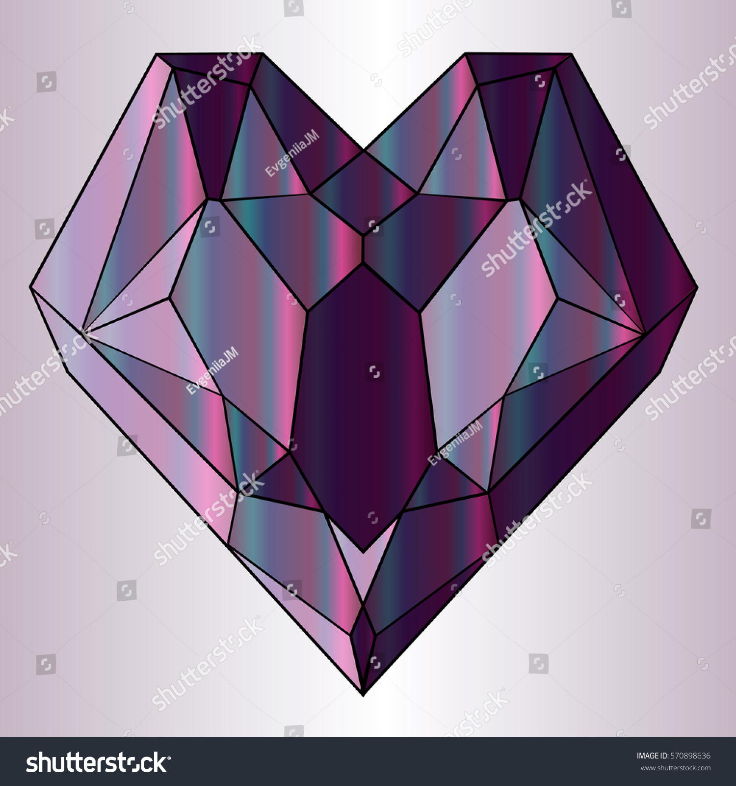 Heart Crystal Stock Vector (Royalty Free) 570898636