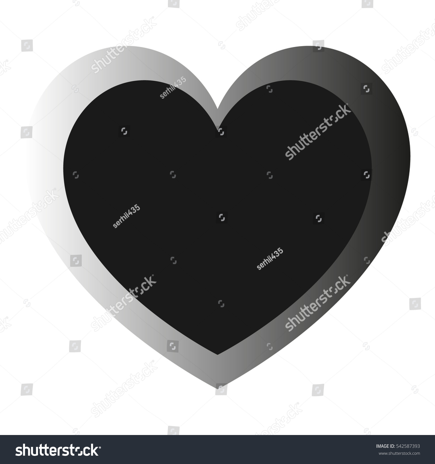Heart Dark Fill Grey Path Vector Stock Vector (Royalty Free) 542587393