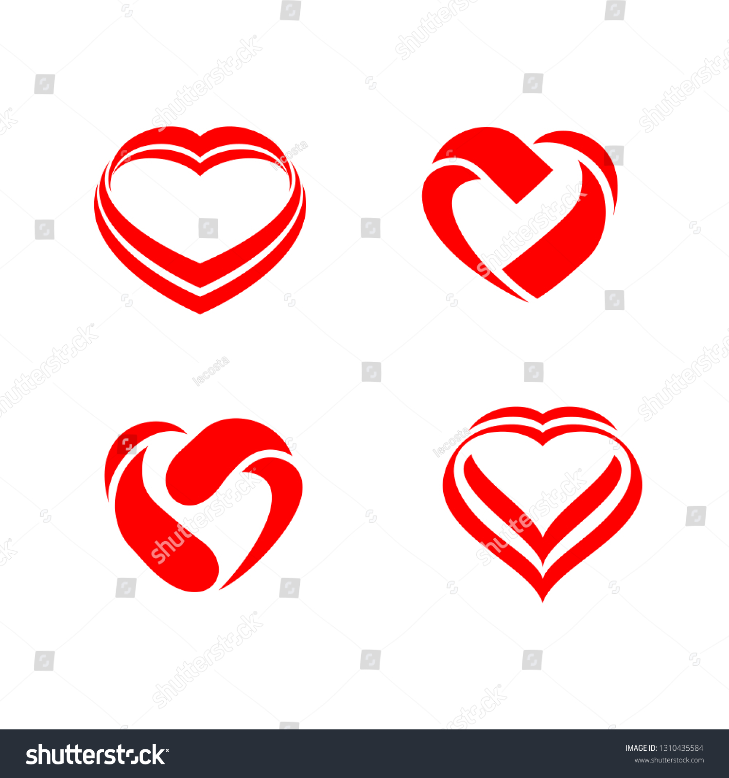 Heart Design Logo Vector Collection Stock Vector (Royalty Free) 1310435584
