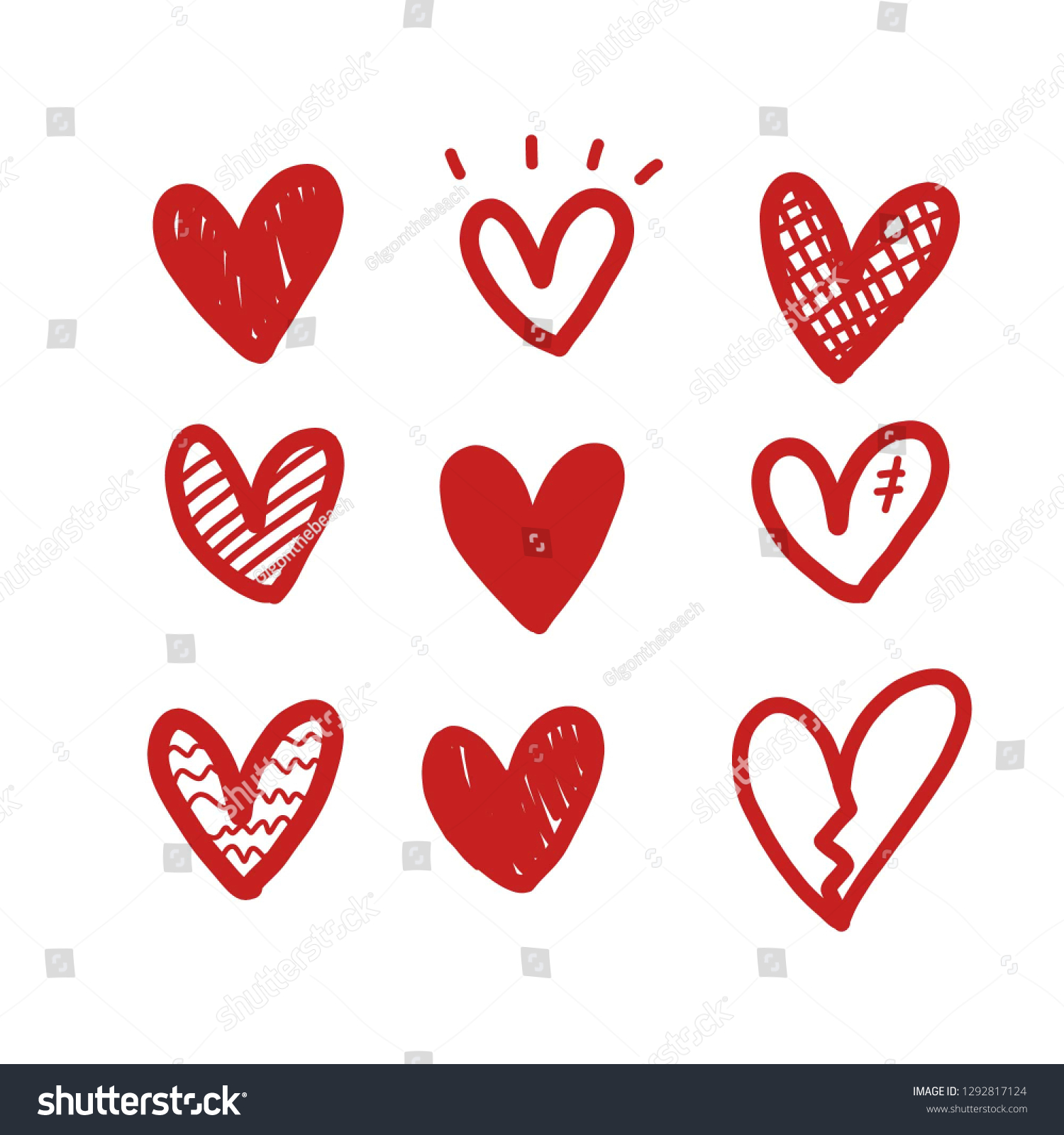 Doodle Cardíaco Ilustración Vectorial Vector De Stock Libre De