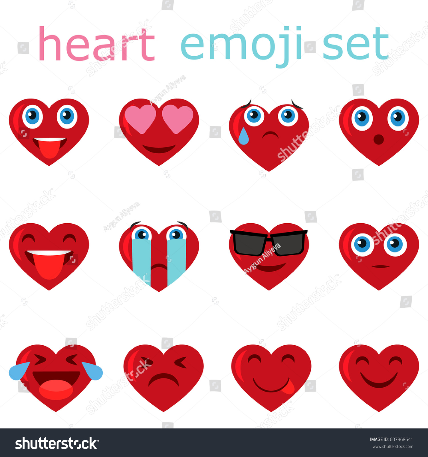 Heart Emotions Stock Vector (Royalty Free) 607968641 | Shutterstock