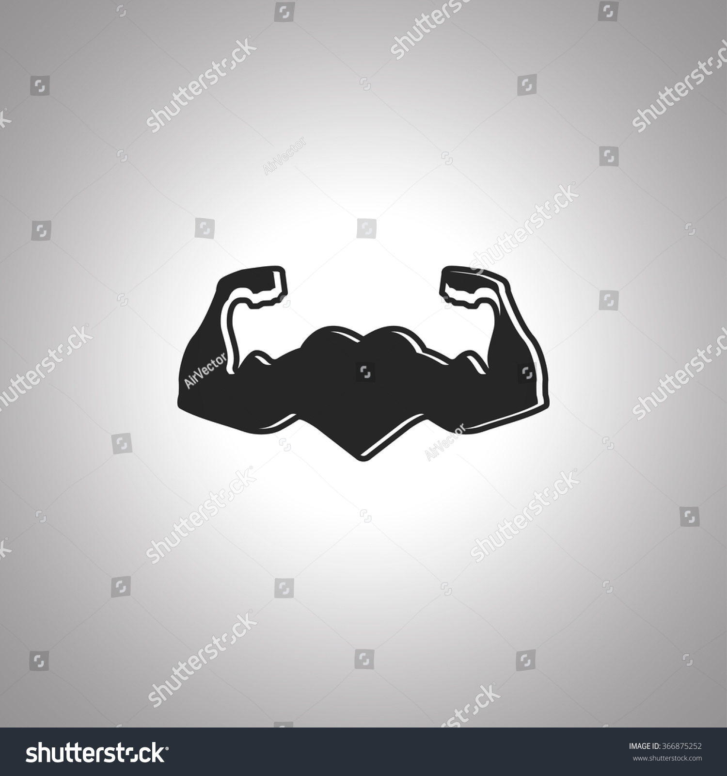 Heart Flexing Muscles Vector Black Icon: vector de stock (libre de ...