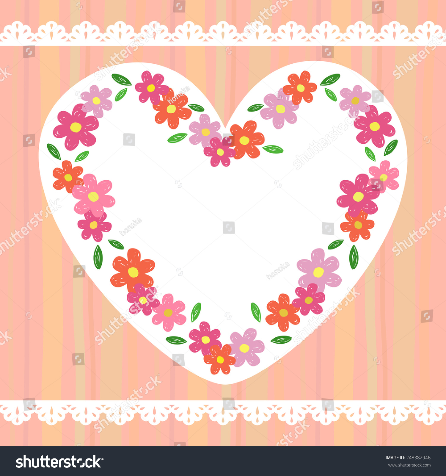Heart Flower Frame Vector Eps 10 Stock Vector (Royalty Free) 248382946