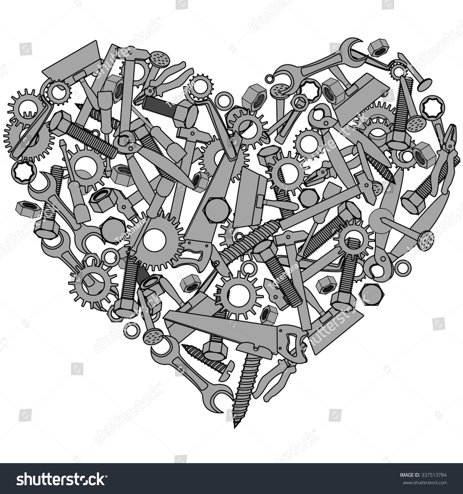 Heart Hand Tools Your Design Stock Vector (Royalty Free) 337513784 ...