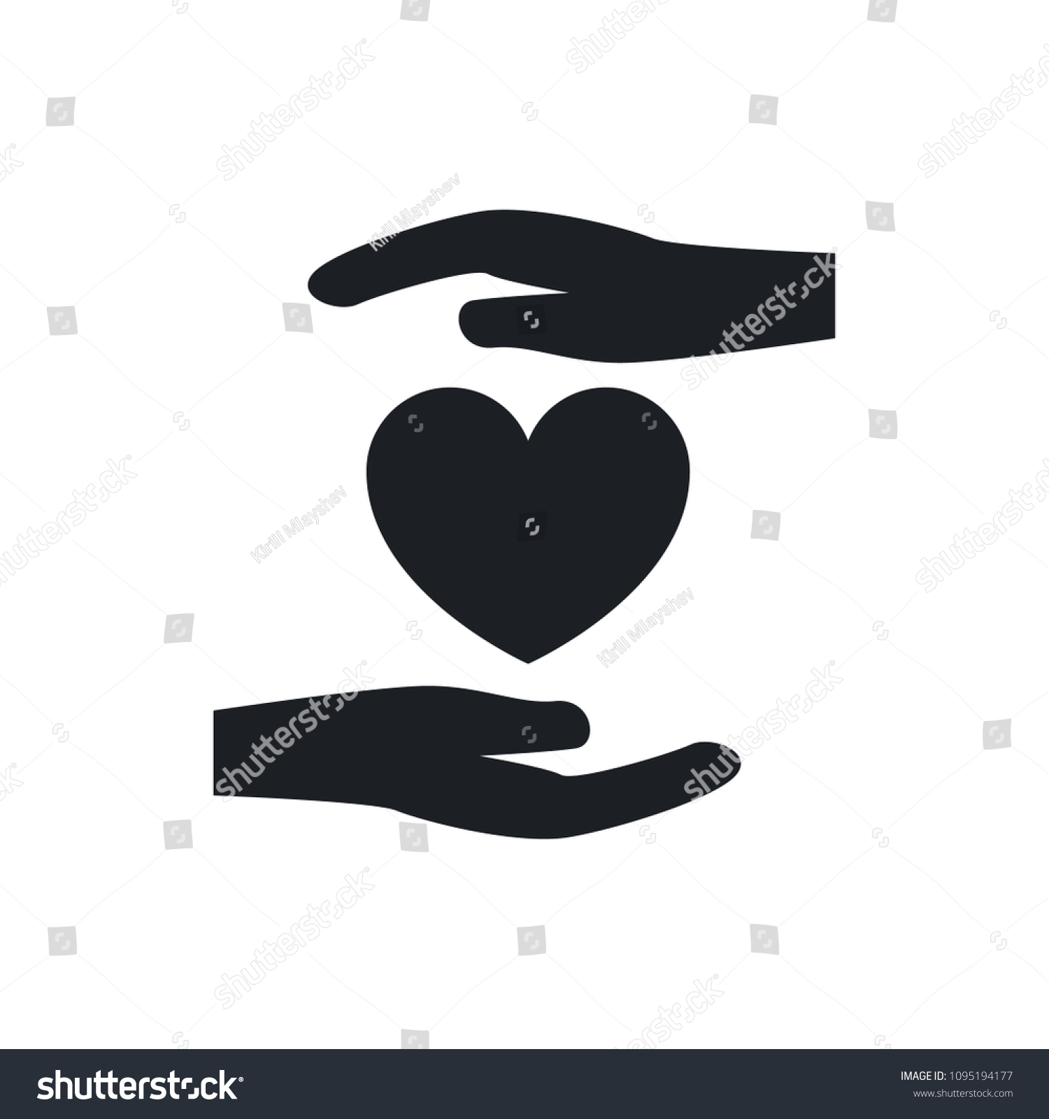 Heart Hand Vector Icon Stock Vector (Royalty Free) 1095194177 ...
