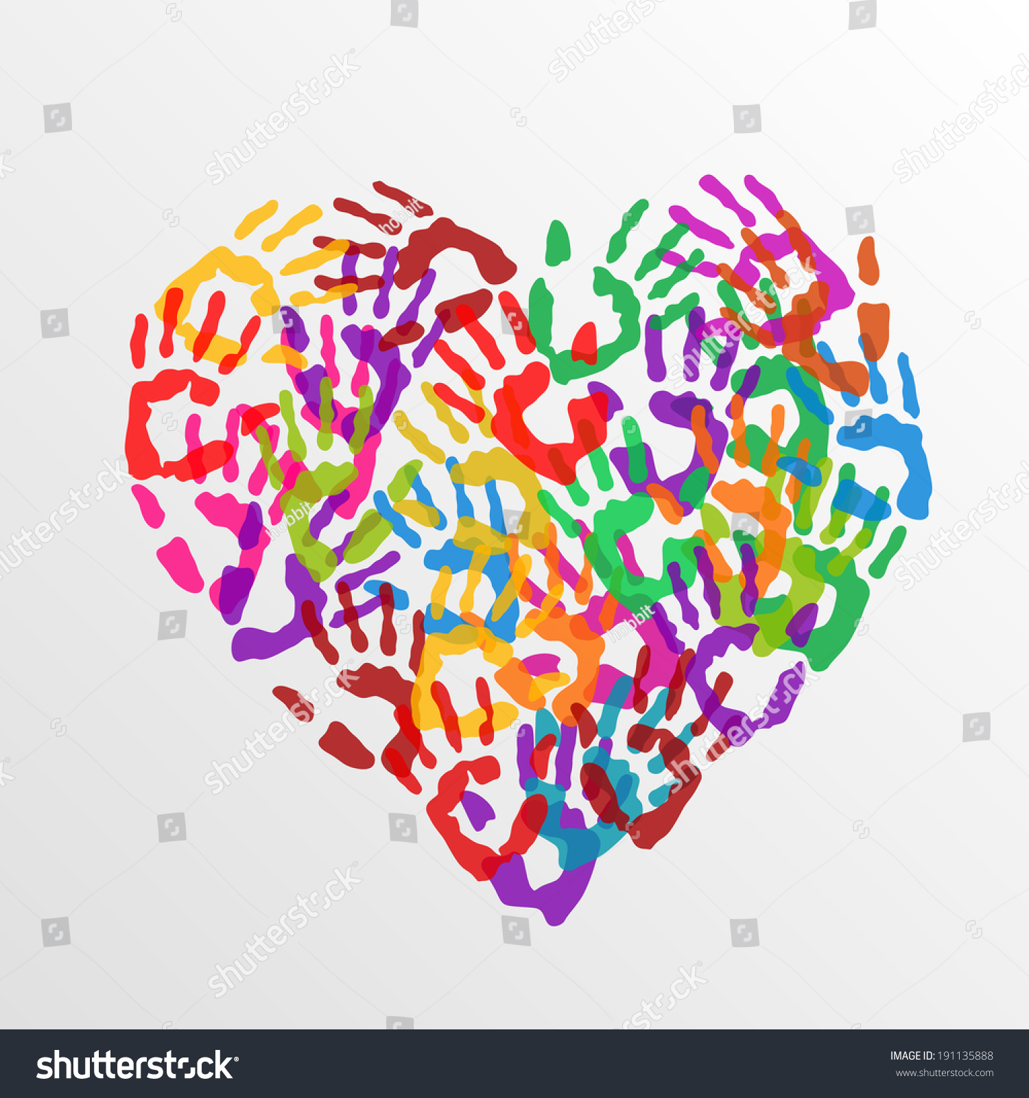 Heart Handprints Vector Stock Vector (Royalty Free) 191135888