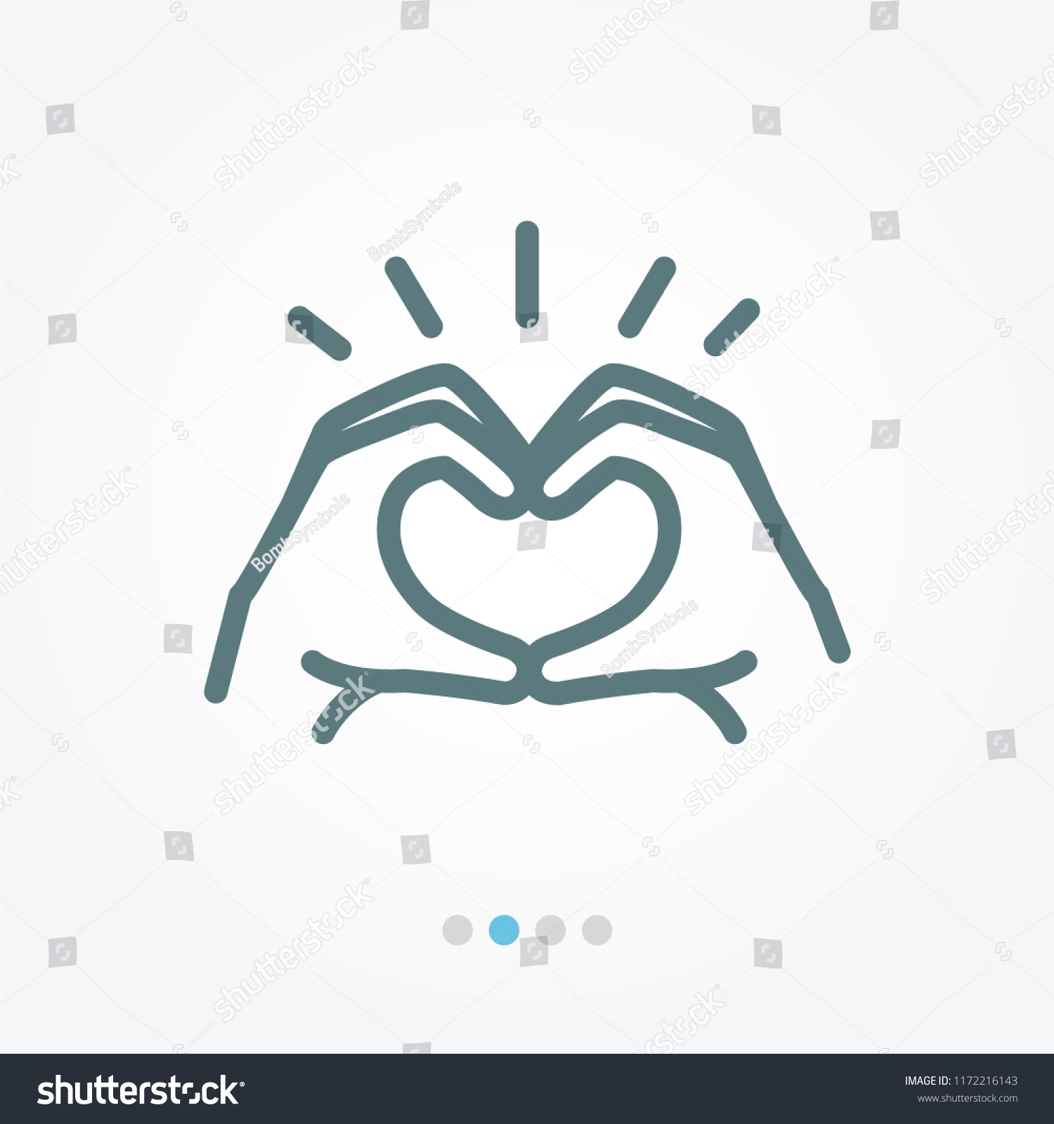 Heart Hands Vector Icon Stock Vector (Royalty Free) 1172216143 ...