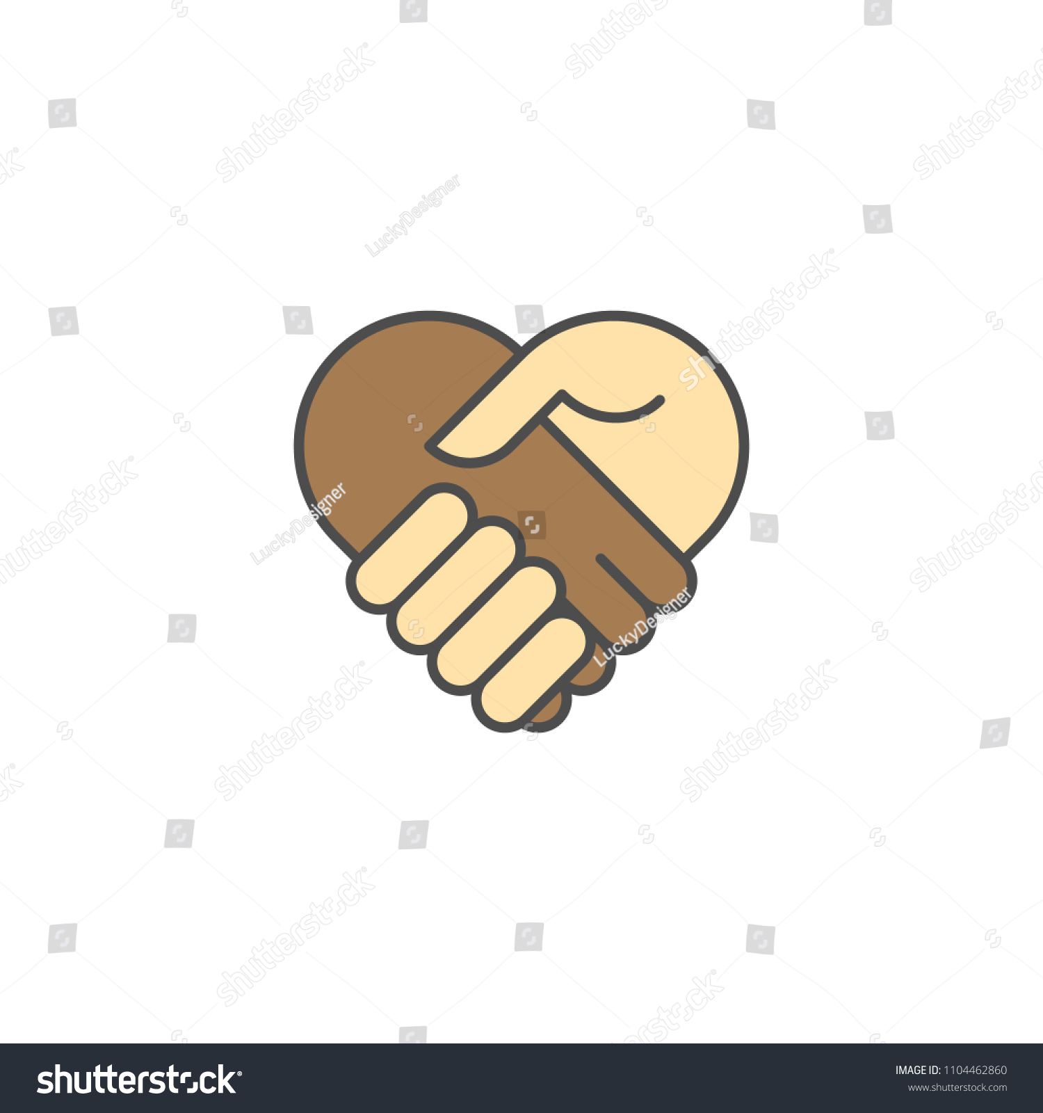 Heart Handshake Logo Template Logotype Emblem Stock Vector (Royalty ...