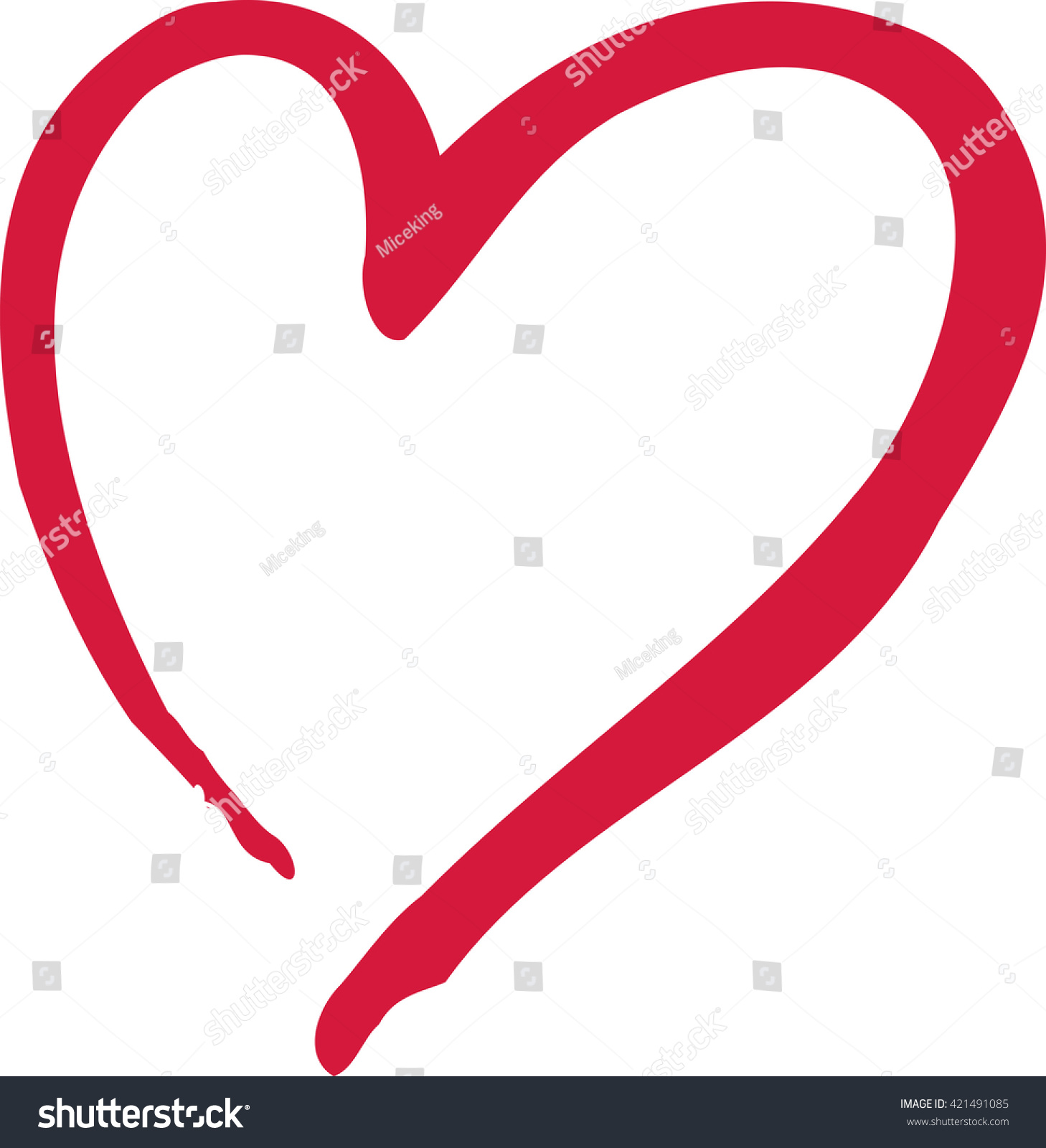 Heart Icon Caligraphy Stock Vector 421491085 - Shutterstock
