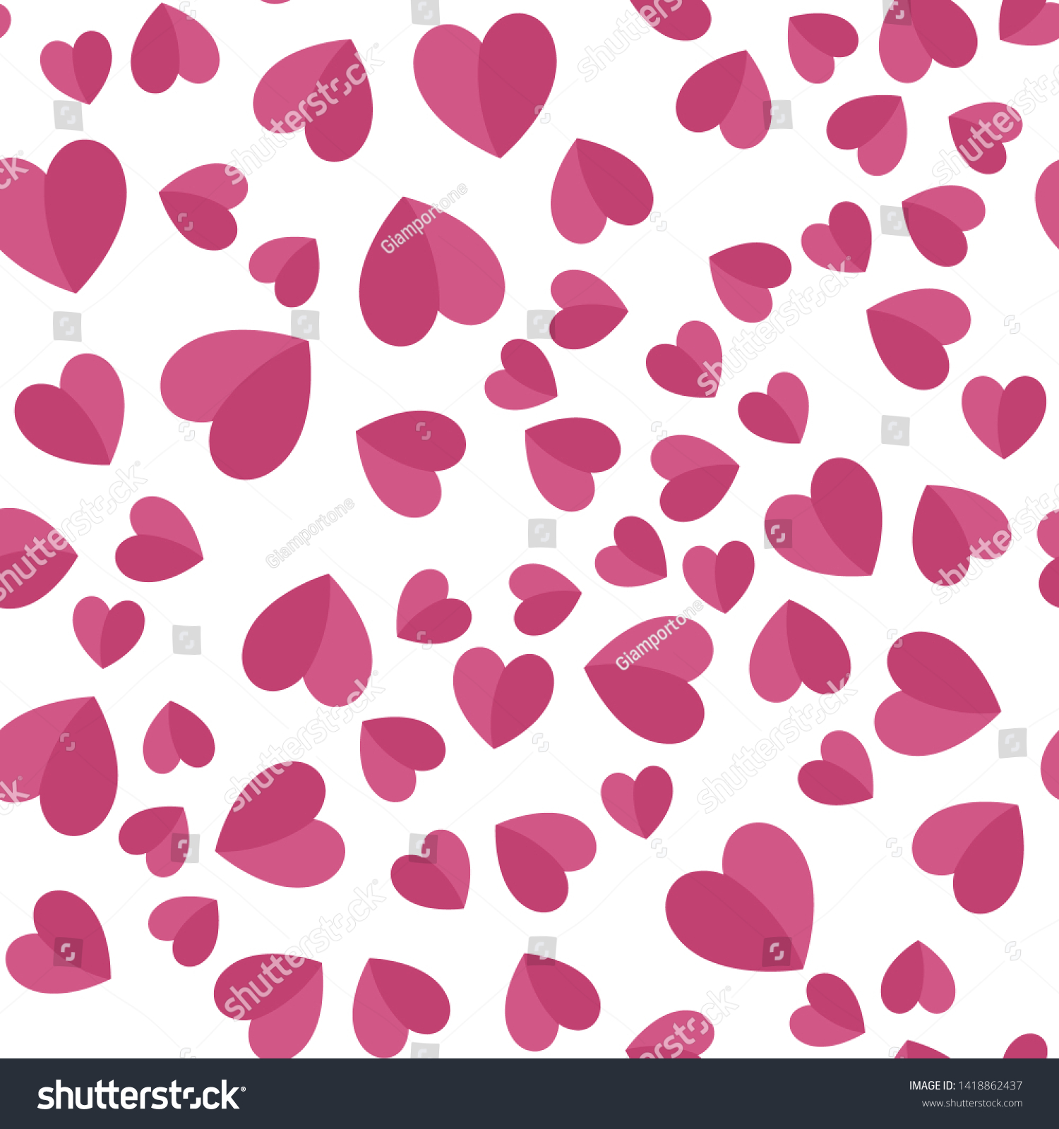 Heart Icon Patterns Seamless Texture Background Stock Vector (Royalty ...