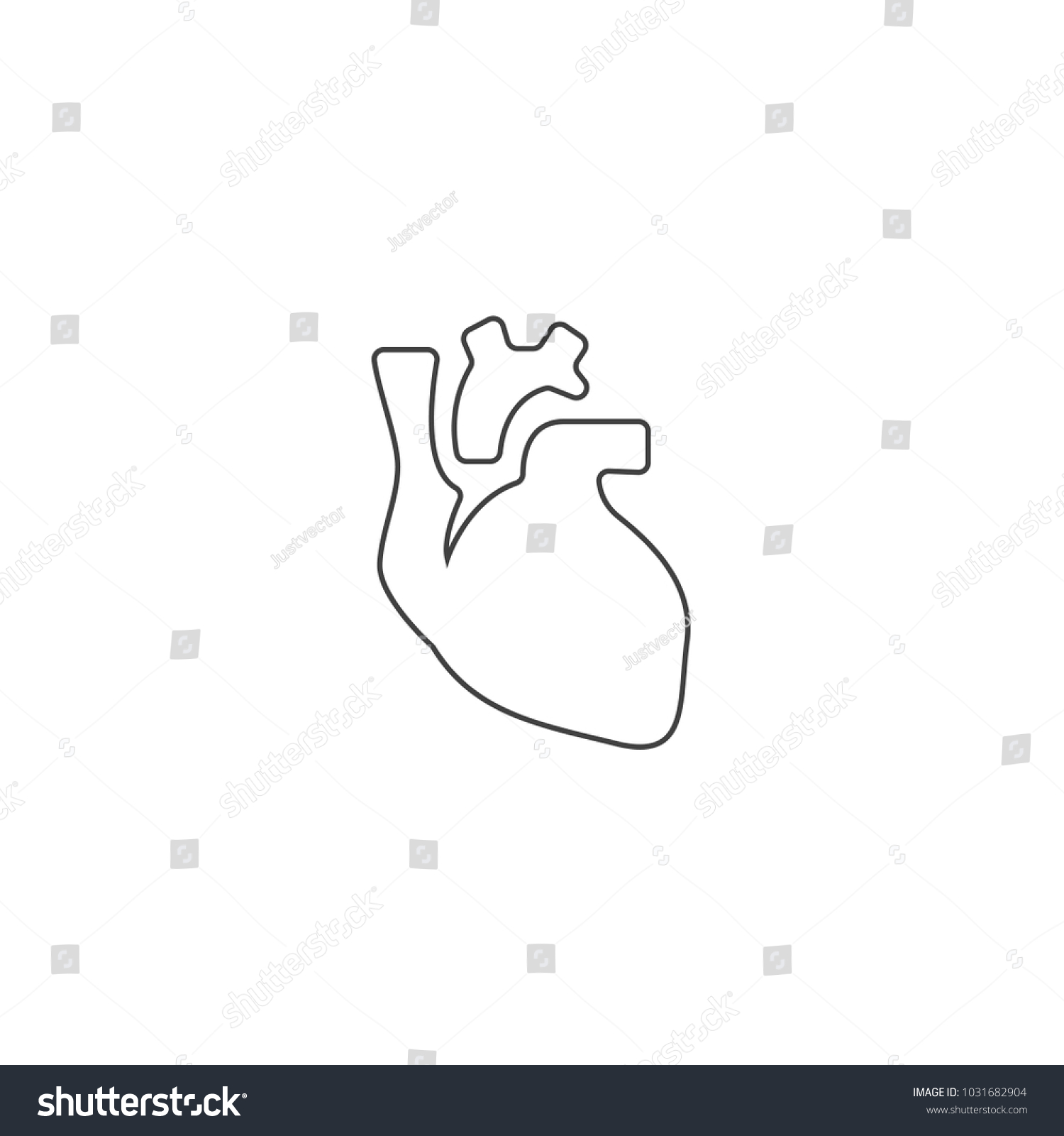 Heart Icon Vector Outline Stock Vector (Royalty Free) 1031682904 ...