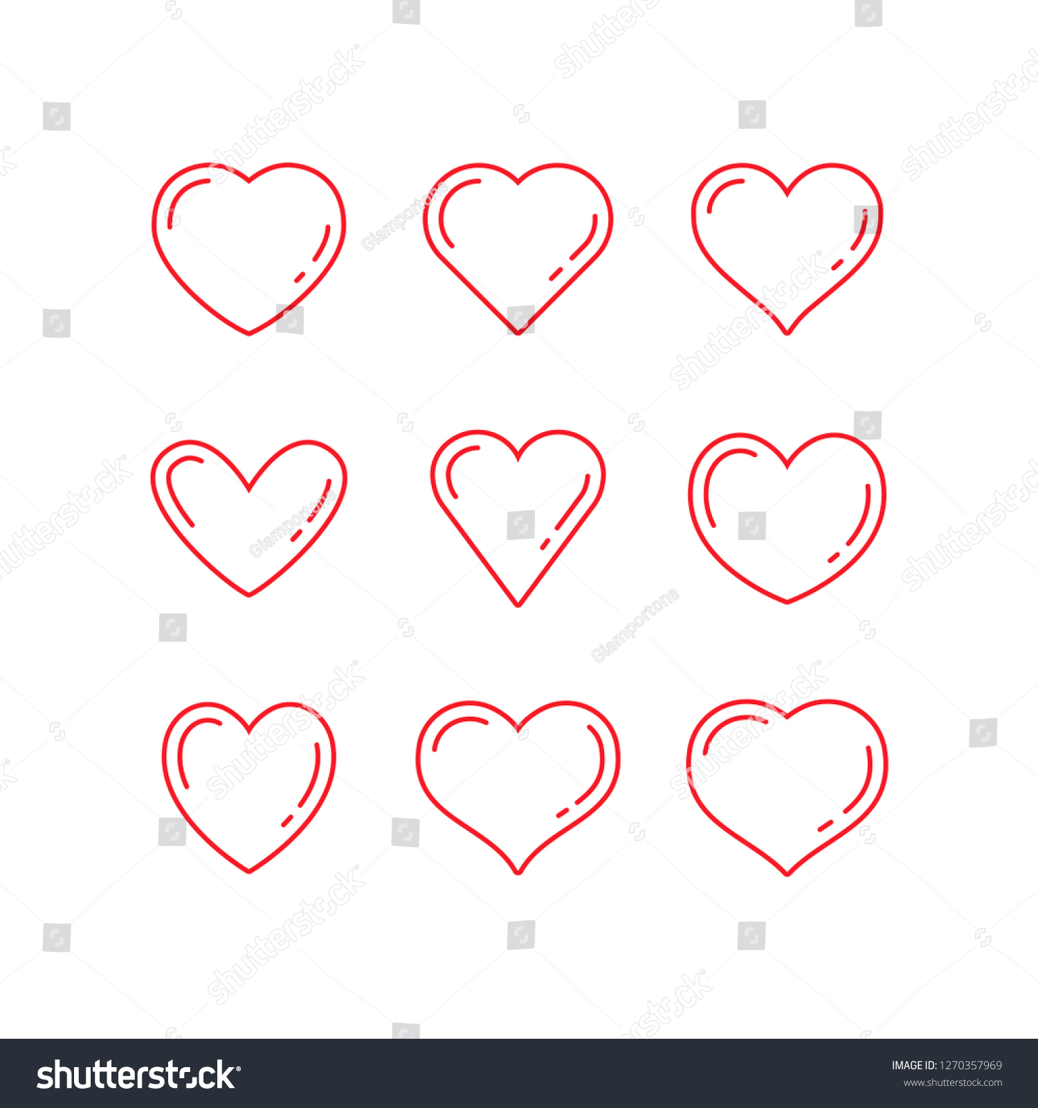 Iconos del corazón, símbolos de vectores: vector de stock (libre de ...