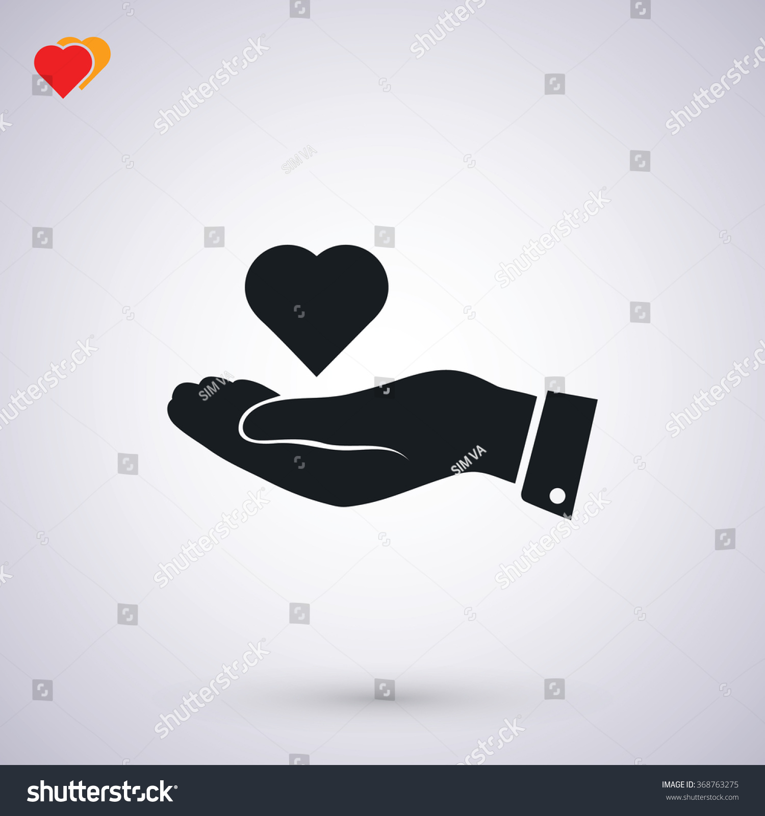 Heart Hand Vector Icon Stock Vector (Royalty Free) 368763275 | Shutterstock