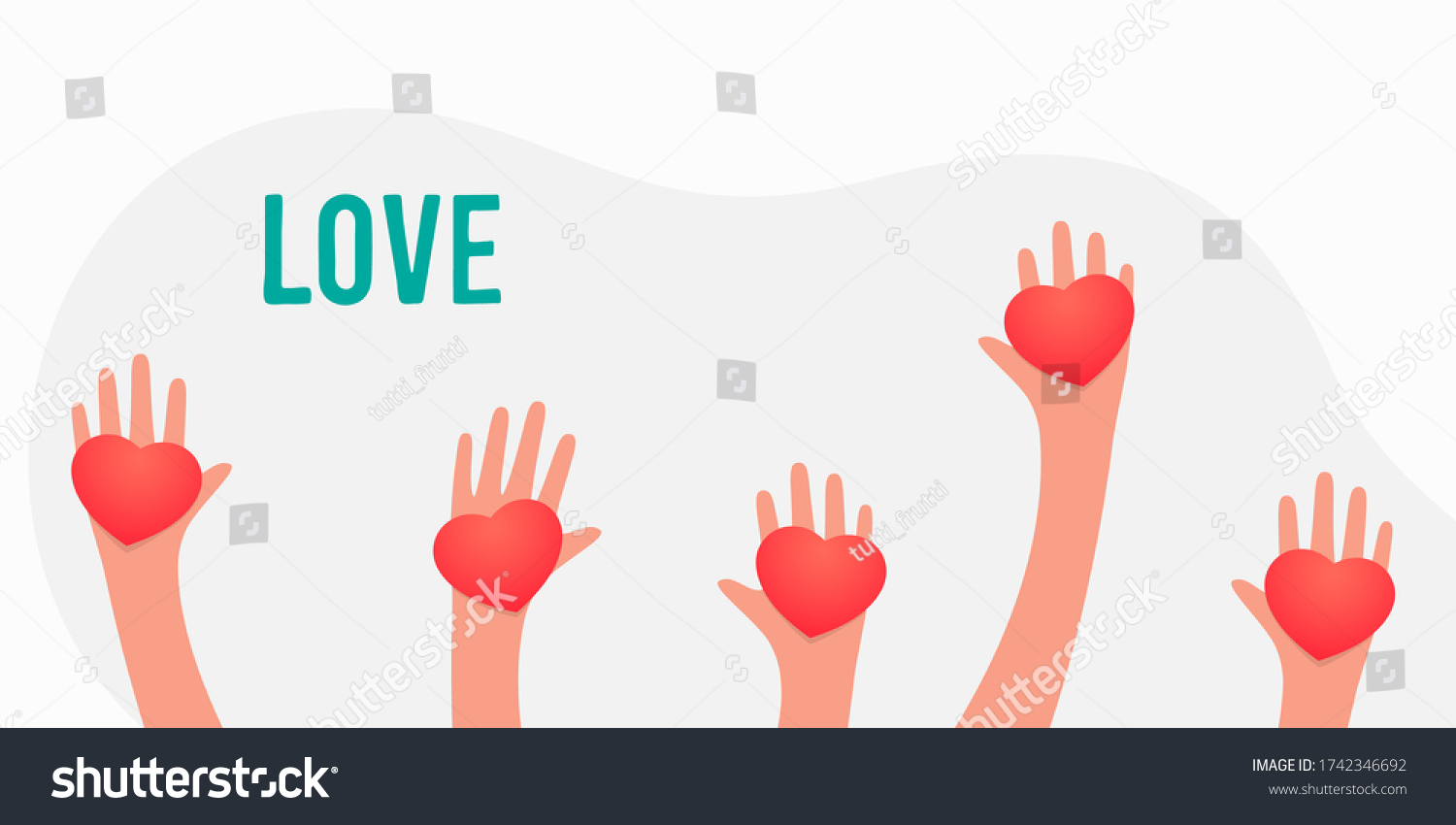 Heart Hands Love Concept Vector Illustration Stock Vector Royalty Free