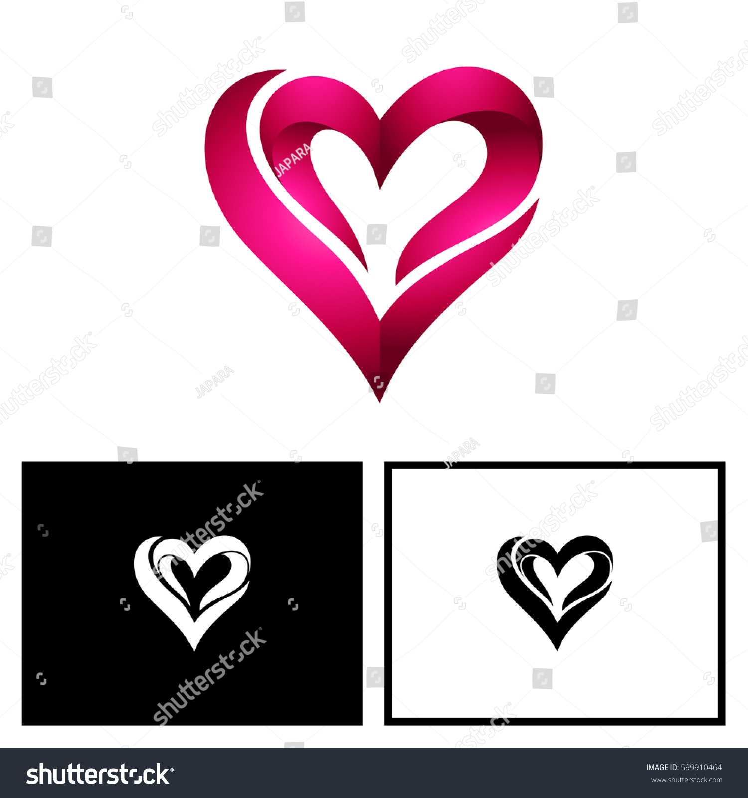 Heart Logo Stock Vector (Royalty Free) 599910464 | Shutterstock