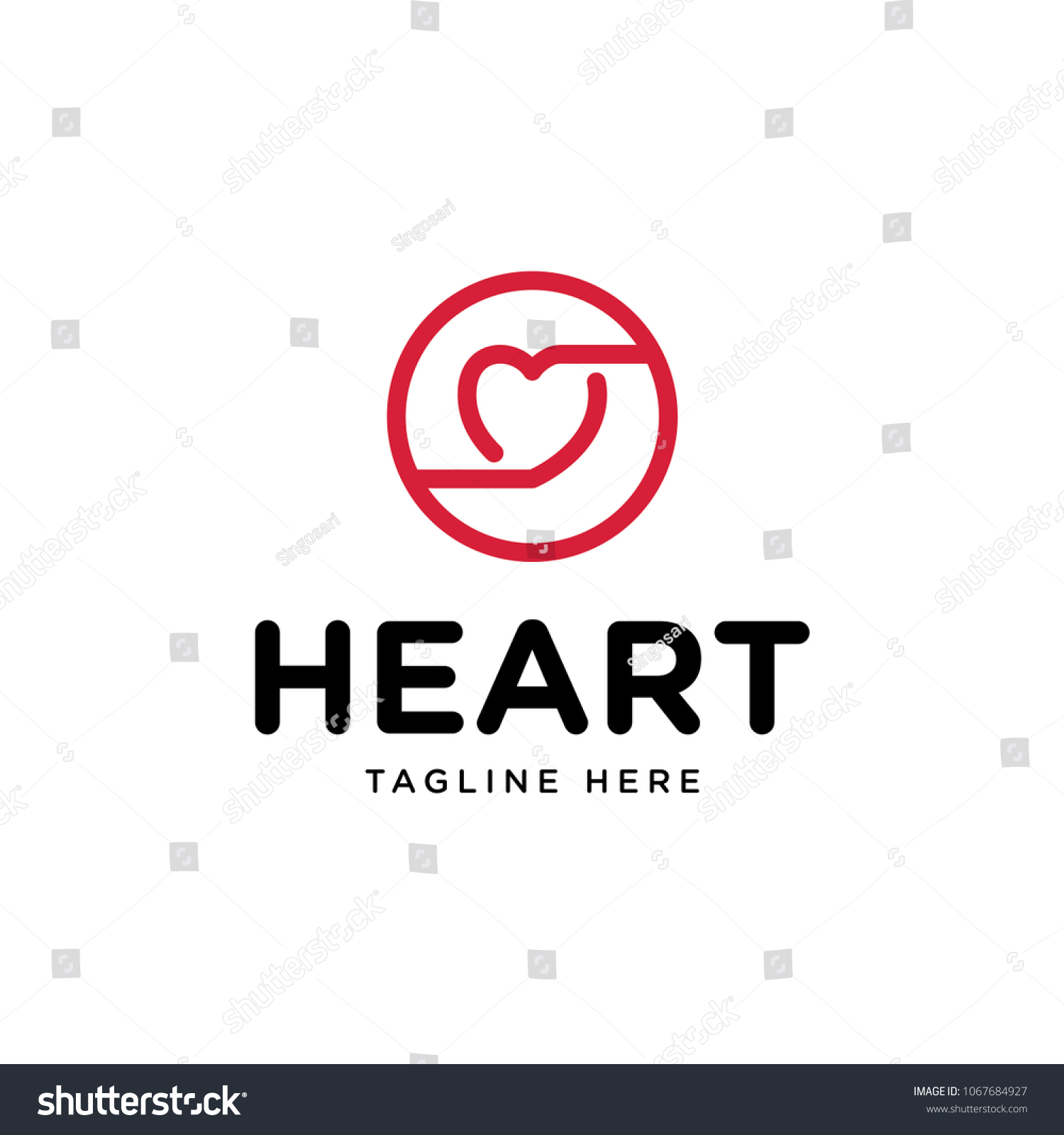 Heart Logo Design Template Stock Vector (Royalty Free) 1067684927 ...