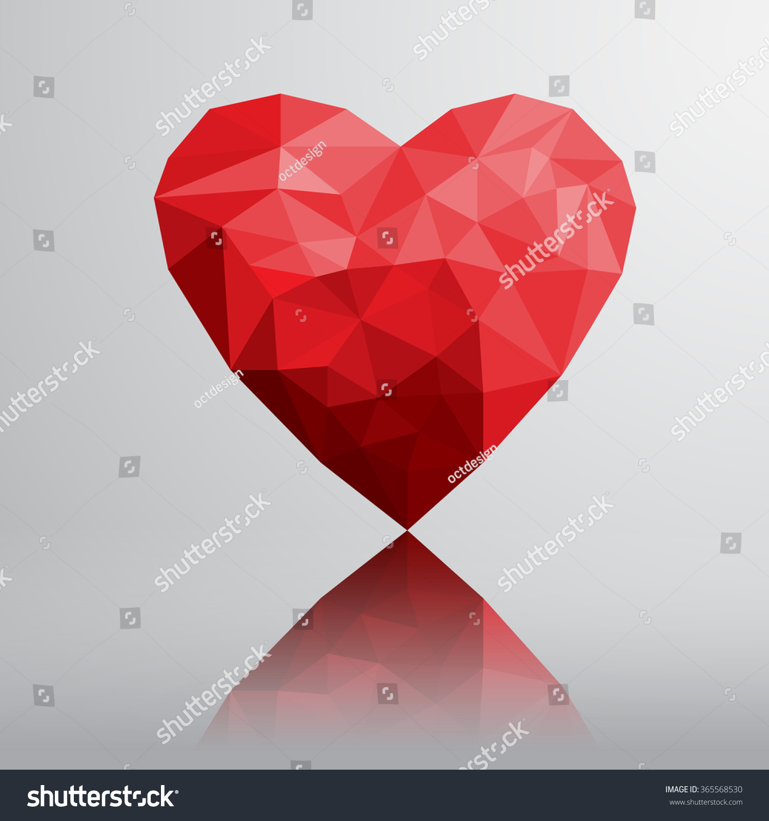 Heart Love Low Polygon Stock Vector 365568530 - Shutterstock