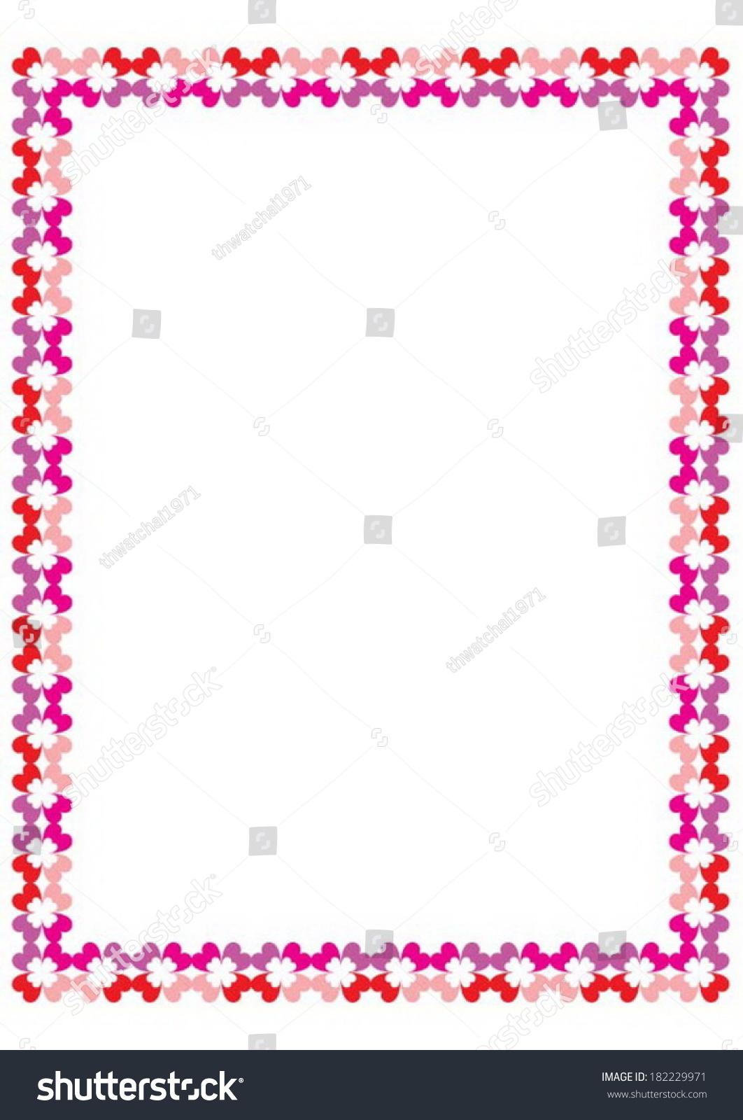 Heart Paper Border Stock Vector (Royalty Free) 182229971