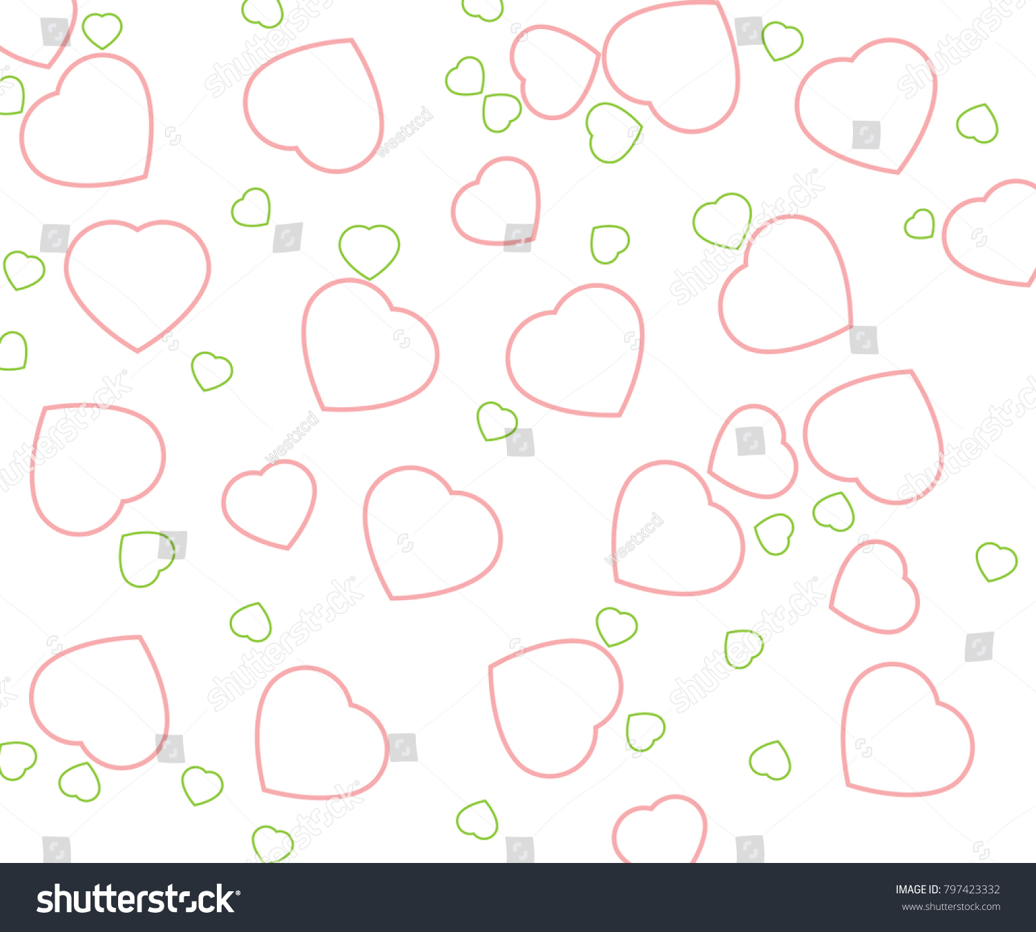 Heart Pattern Line Vector Template Cute Stock Vector (Royalty Free ...