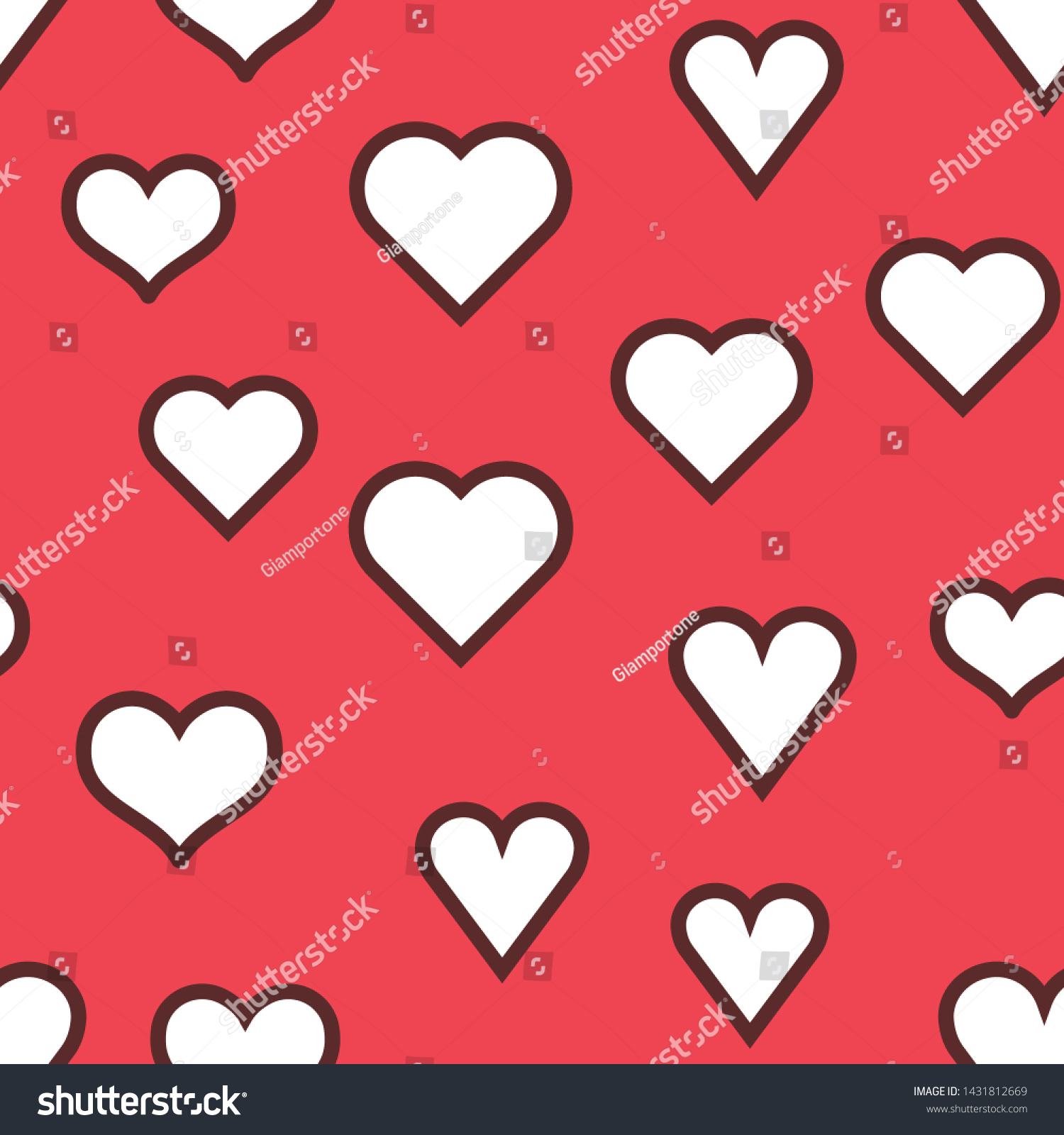 Heart Seamless Texture Background Linear Hearts: vector de stock (libre ...